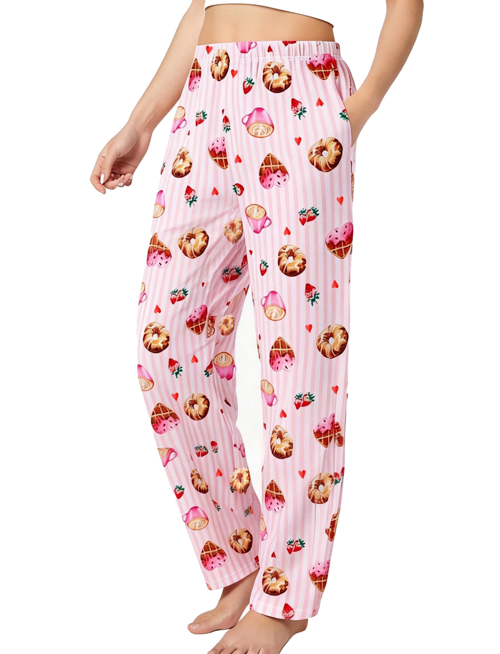 PatPat Pajama Pants for Women Lounge Pants Pink Sleep Pants Cute ...