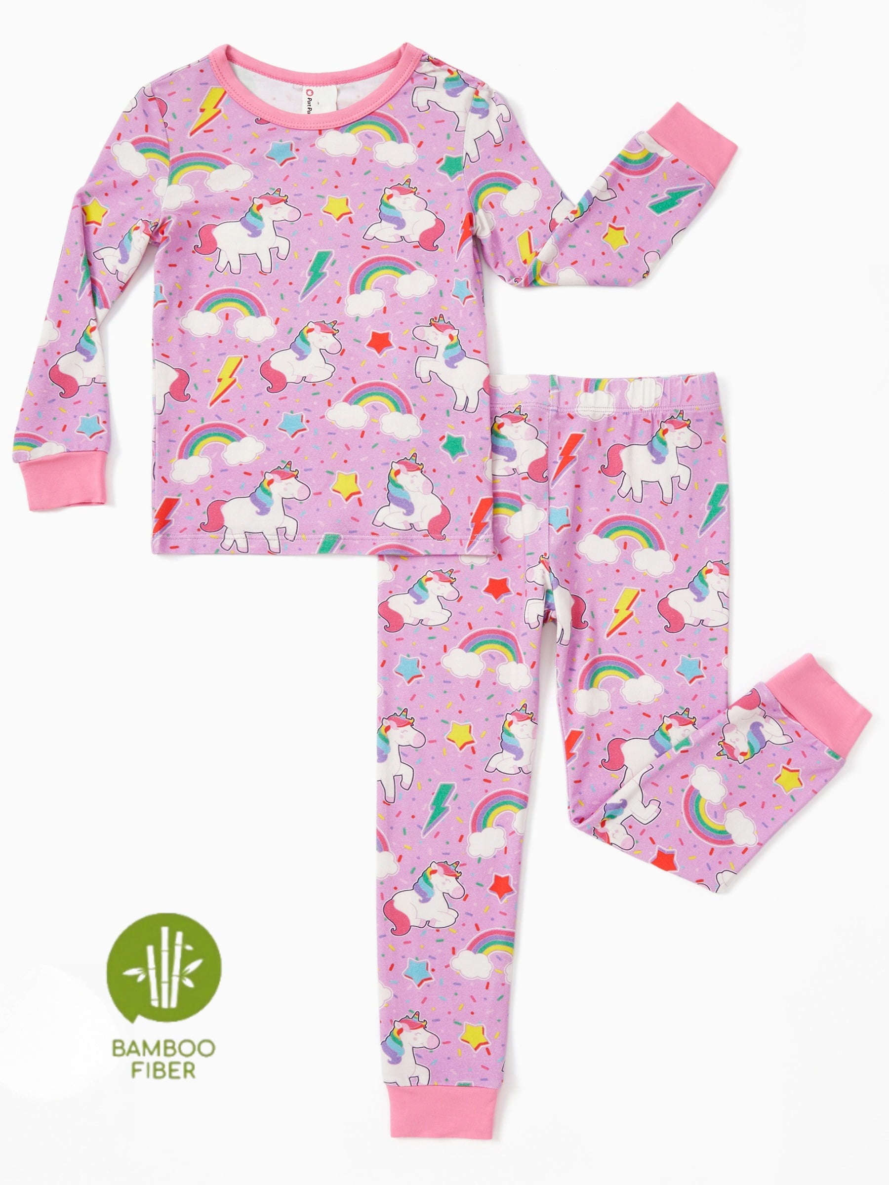PatPat Pajamas Set Toddler Girls Clothes Viscose from Bamboo Snug Fit ...