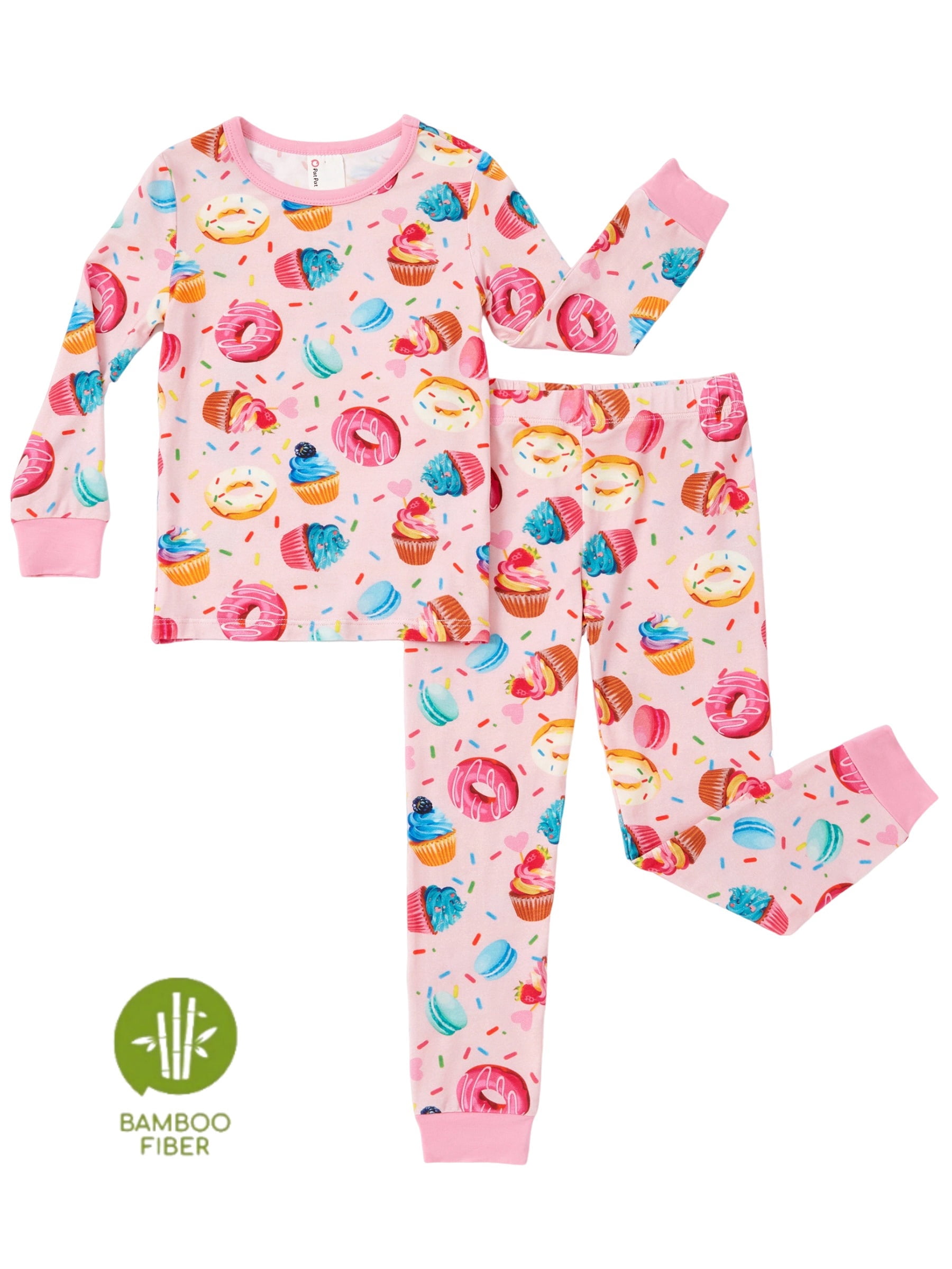 PatPat Pajamas Set Toddler Girls Clothes Viscose from Bamboo Snug Fit ...