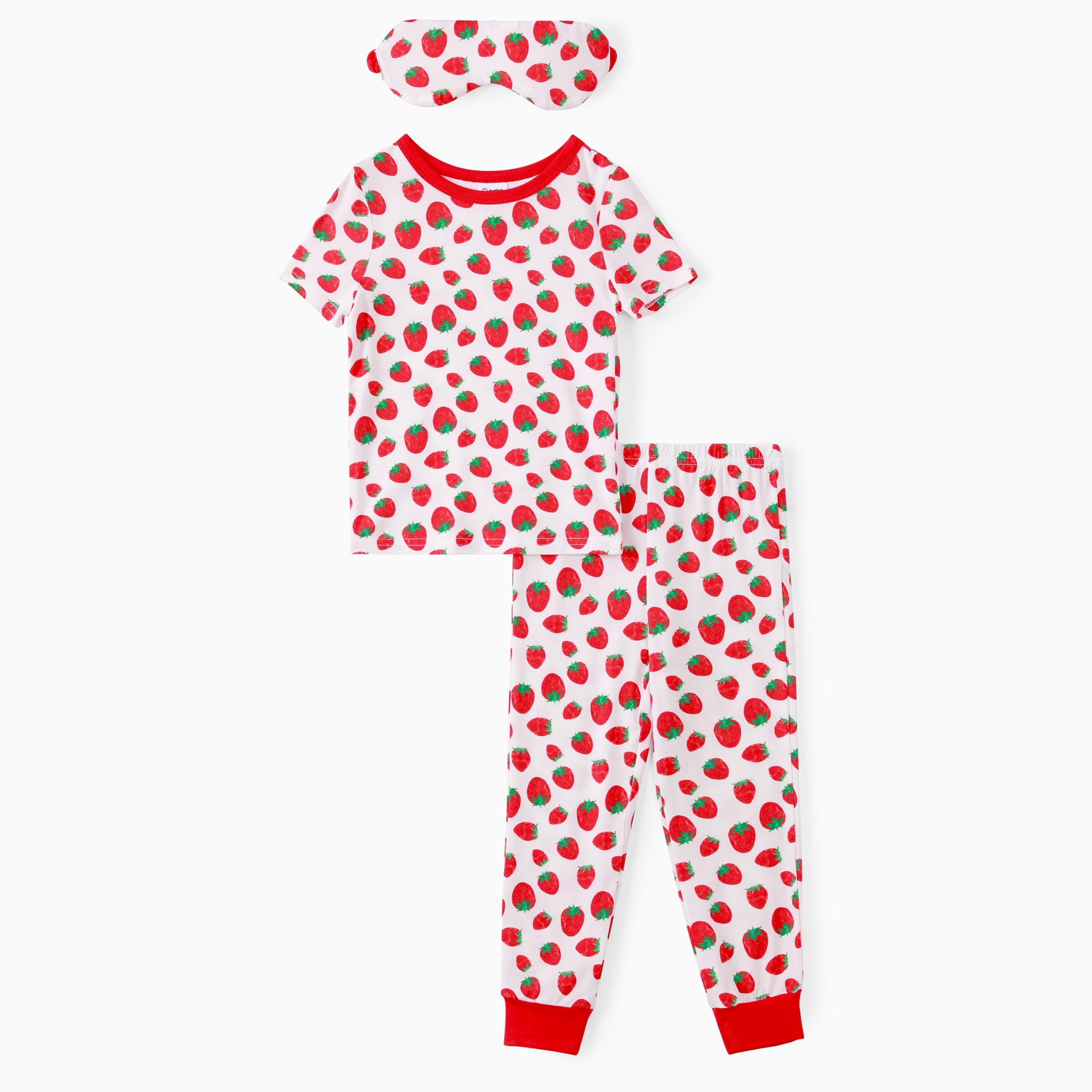 PatPat Toddler Boys Girls Snug Fit Pajamas Set Short Sleeve strawberry ...