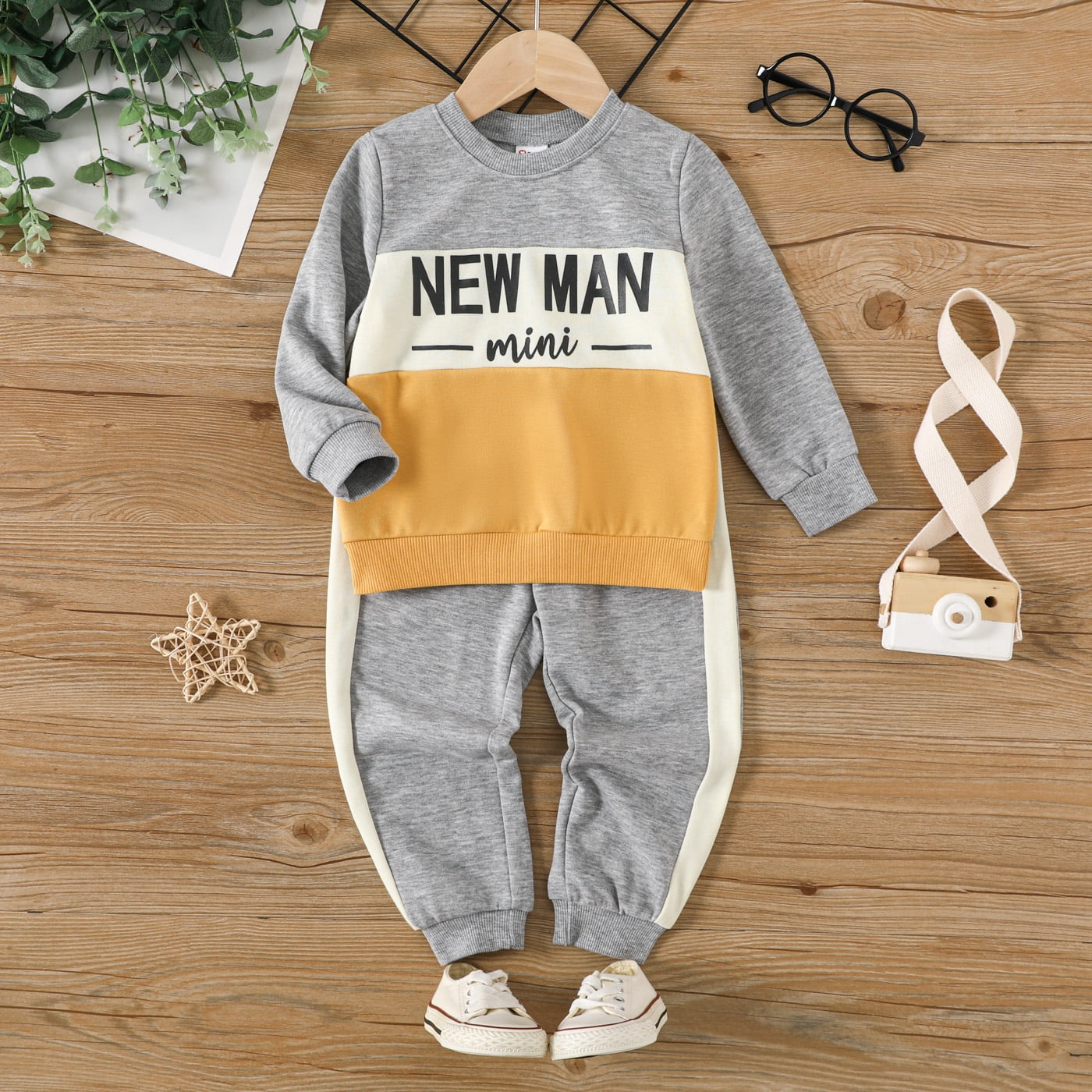 PatPat Toddler Clothes 2pcs Toddler Boy Avant-garde Letter Pattern Set ...