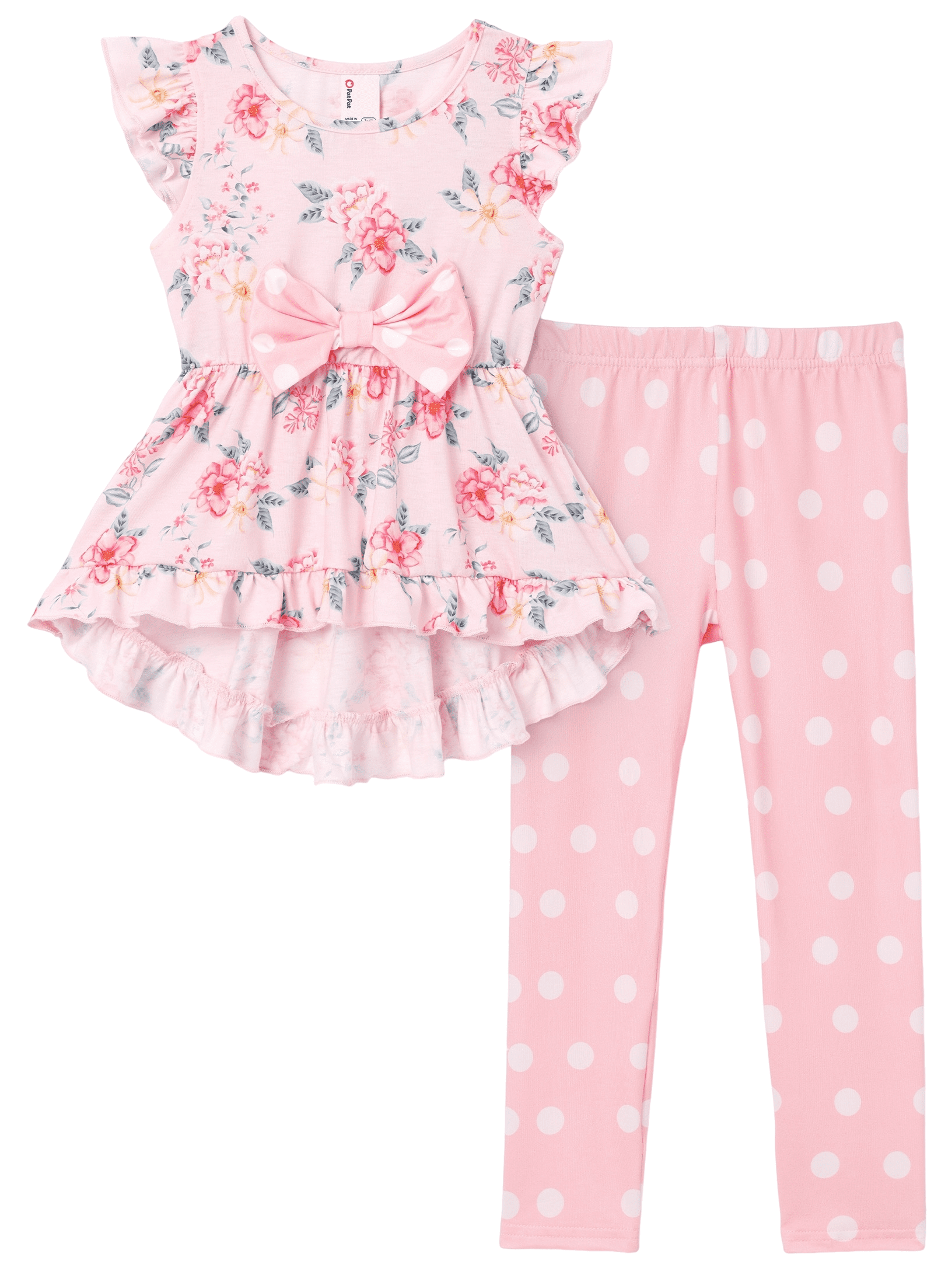 PatPat Toddler Girl Clothes Kids Girls Outfits Floral Bowknot Flutter ...