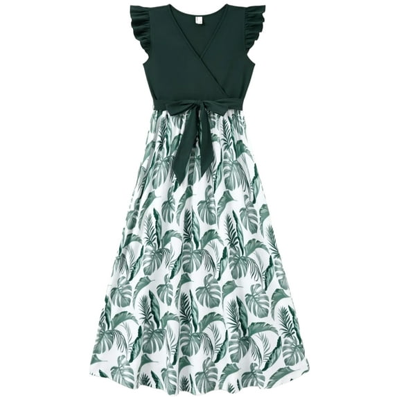 PatPat Women Dresses Summer Casual Sundress Spliced Surplice Neck ...