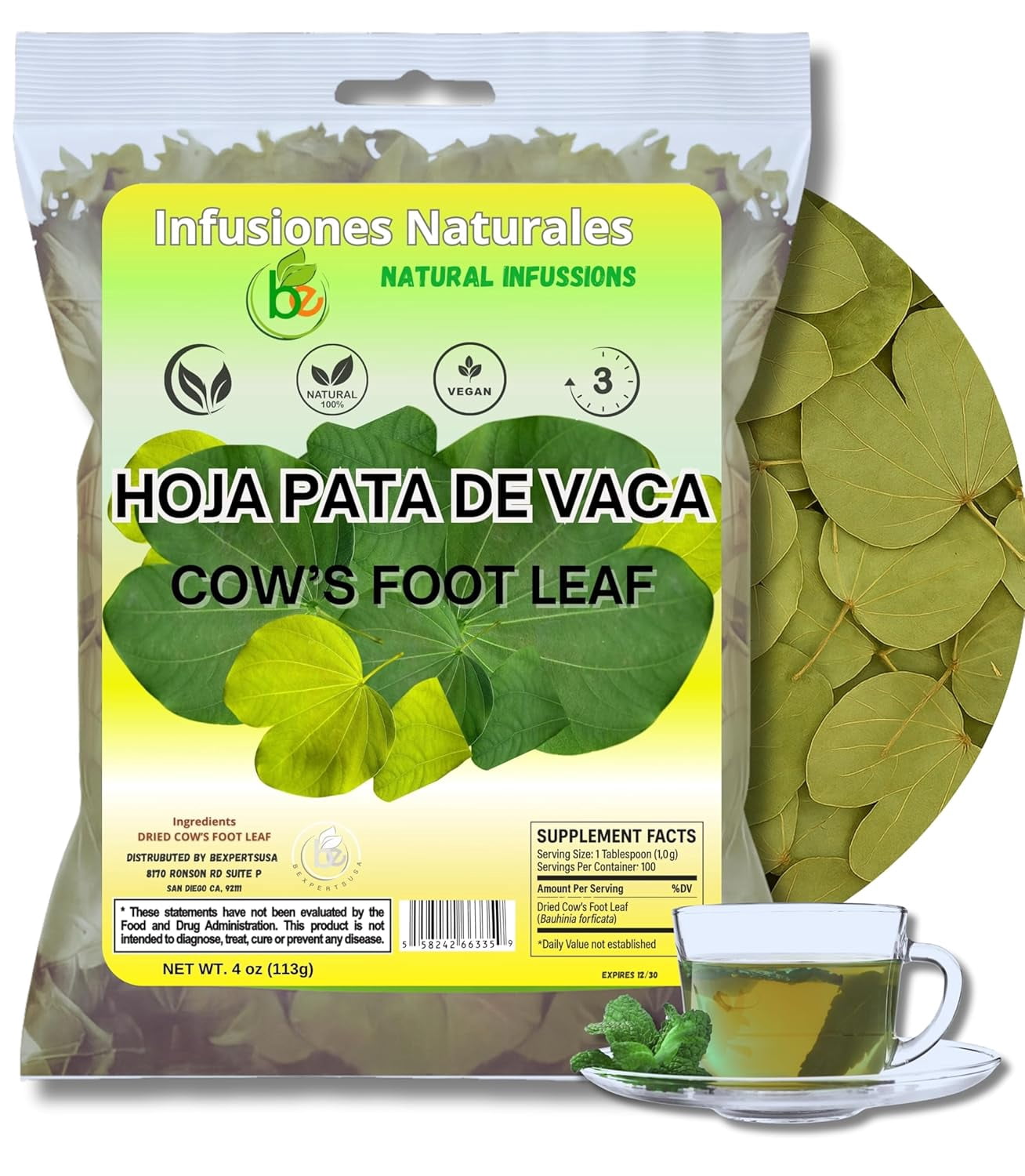 Pata De Vaca 4 oz Herbal Tea (Cow's Foot Leaves TEA) Crafted By ...