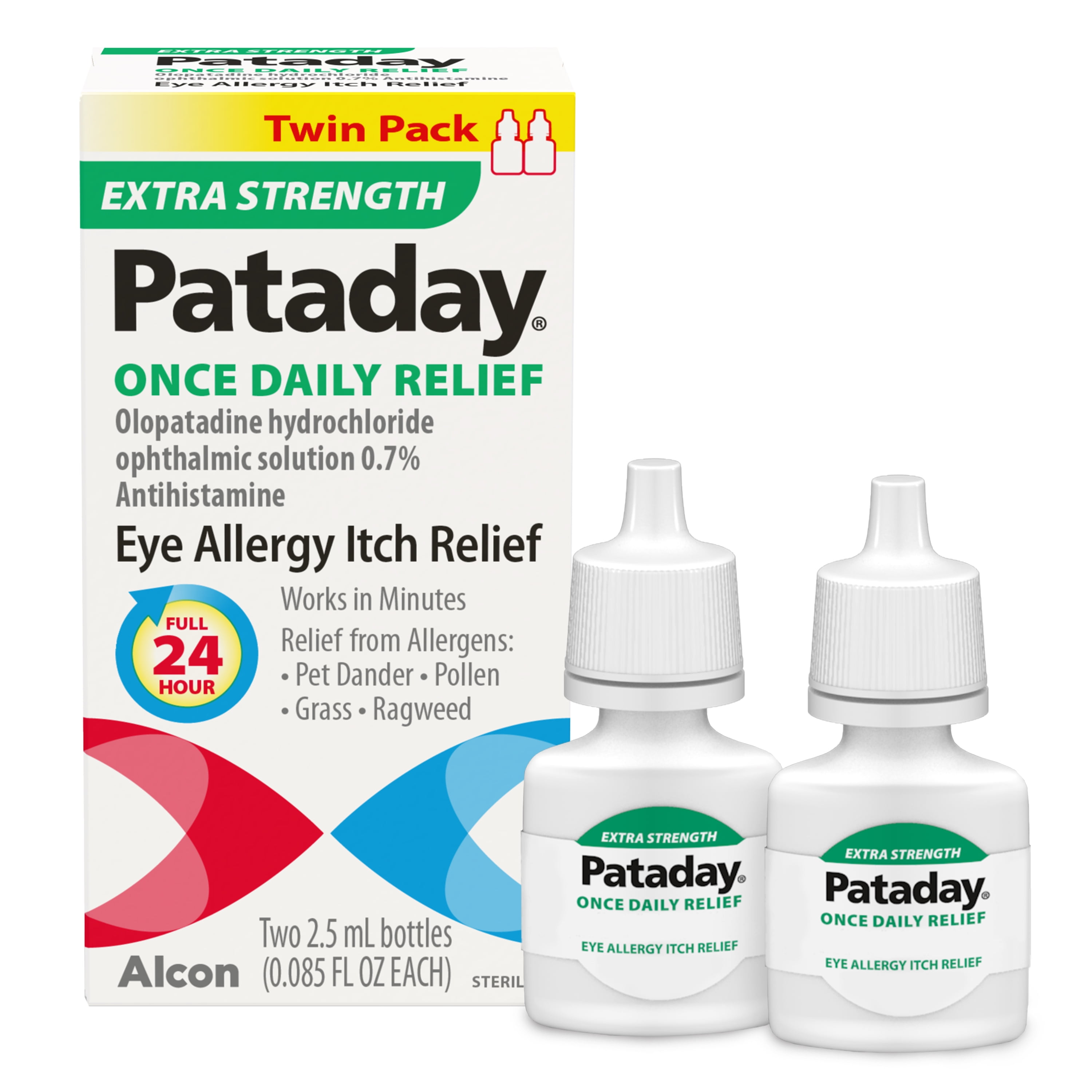 Pataday Once Daily Extra Strength Eye Itch Allergy Relief Eye Drops, 2. ...