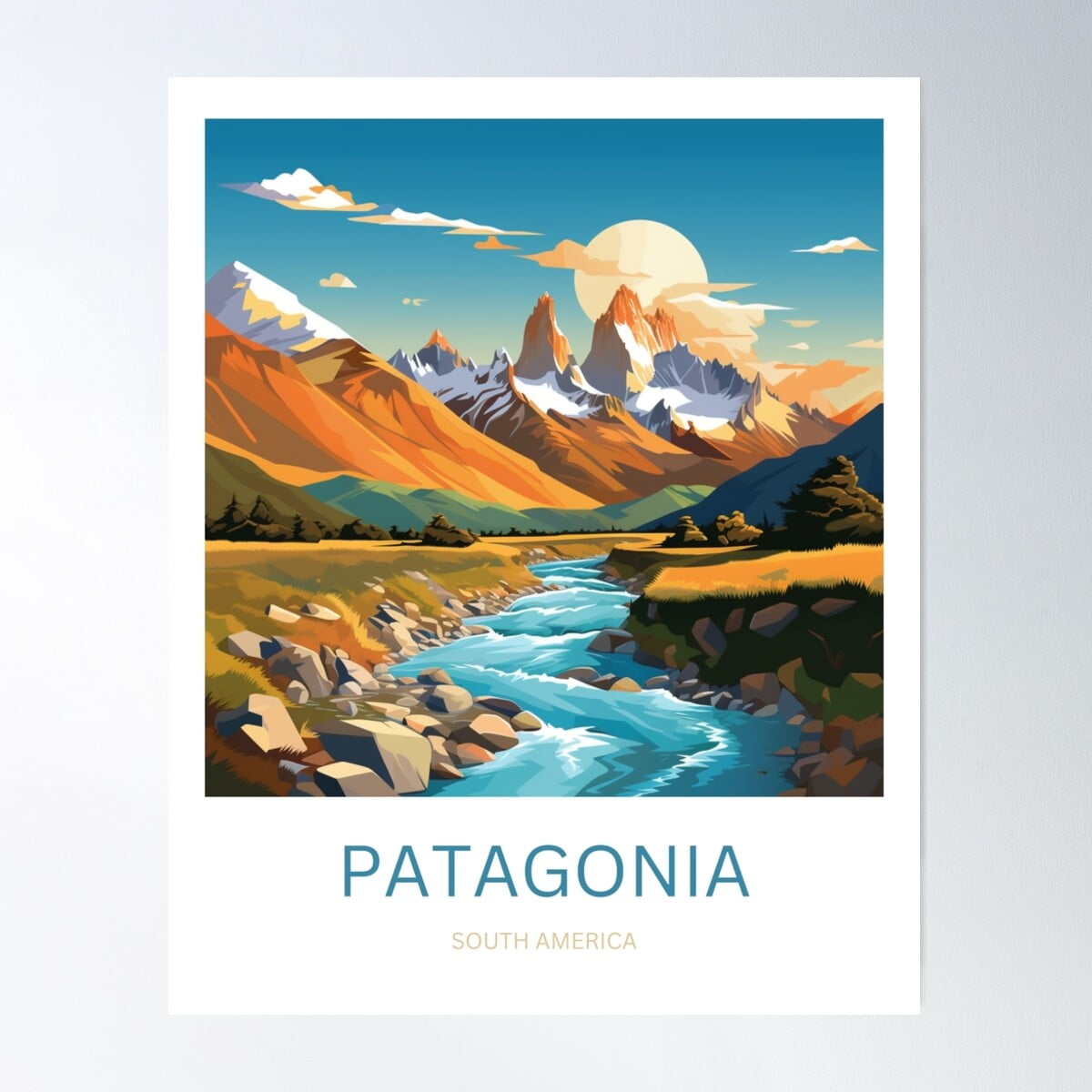 Patagonia, South America Poster Wall Art, Modern Wall Decor For Living ...