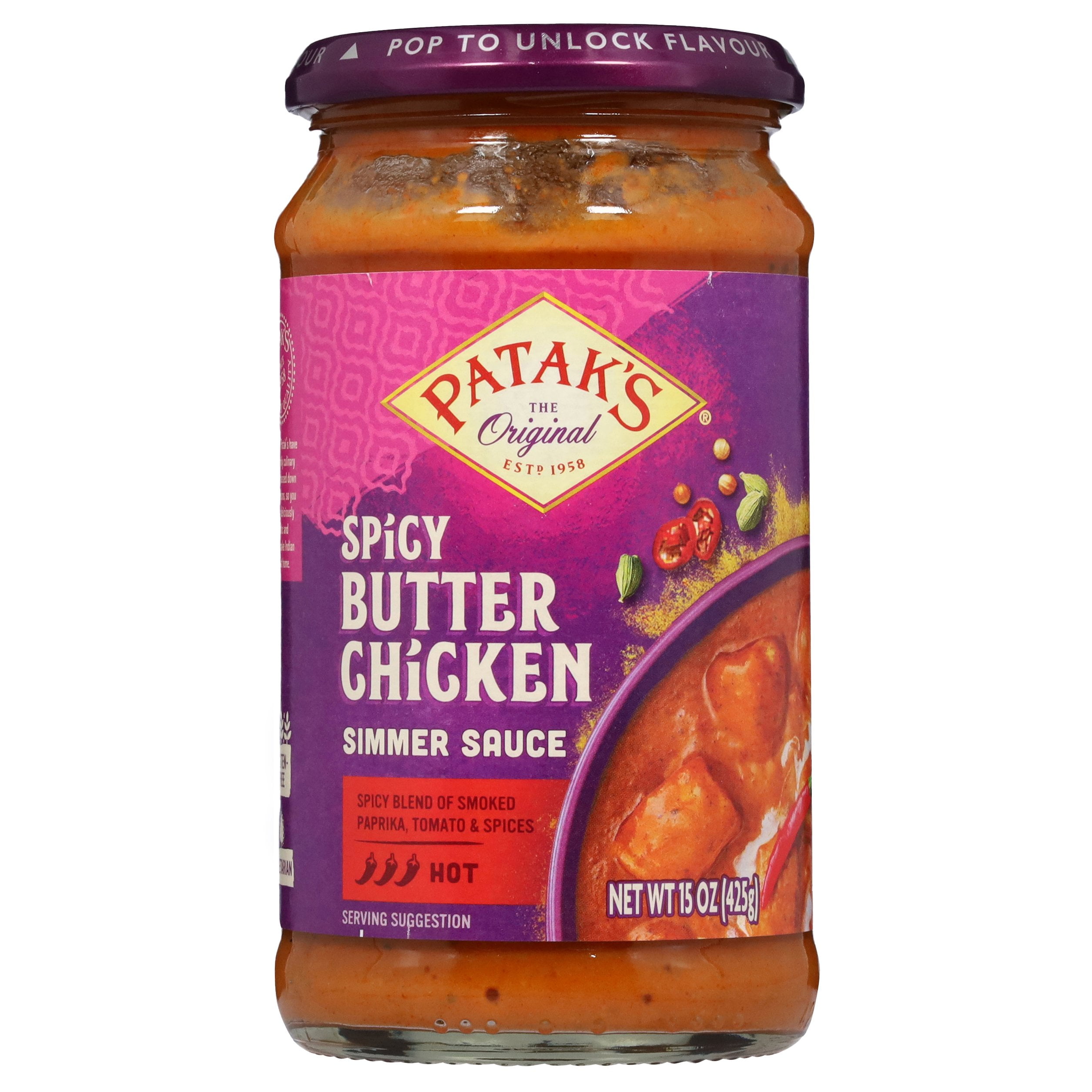 Patak's Butter Chicken Spicy Curry Simmer Sauce - 15 oz (Packaging May ...
