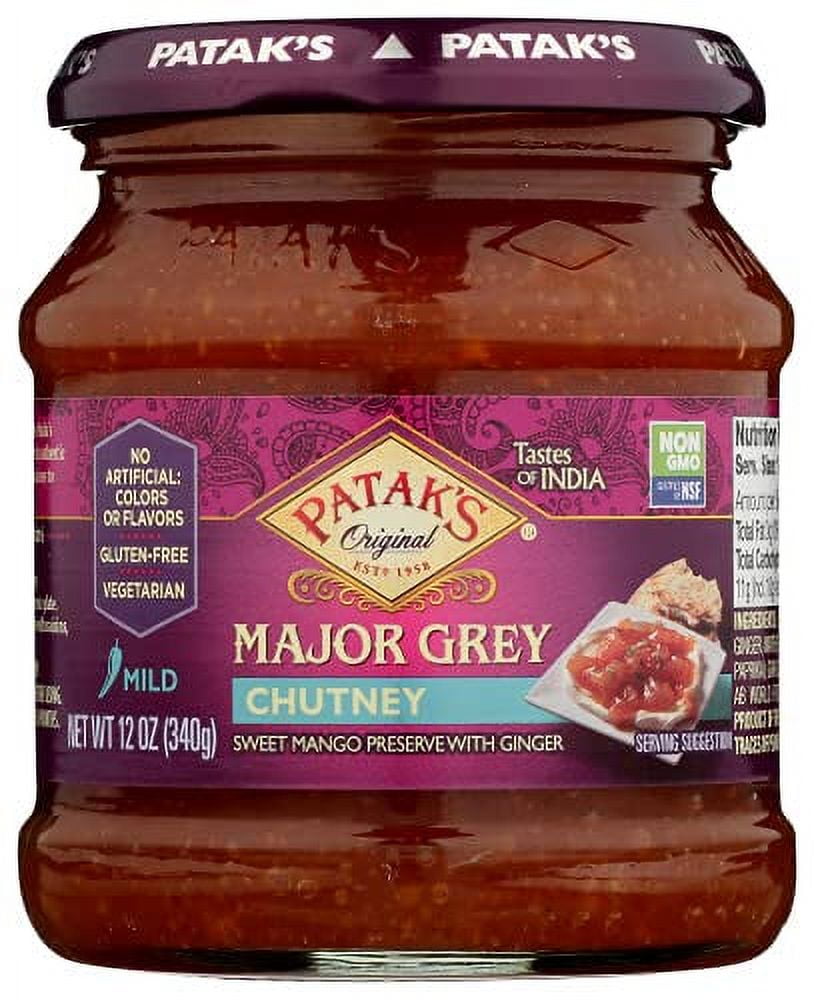 Patak's Major Grey Chutney - 12 Oz (Pack of 3) – With Mangos, Ginger ...
