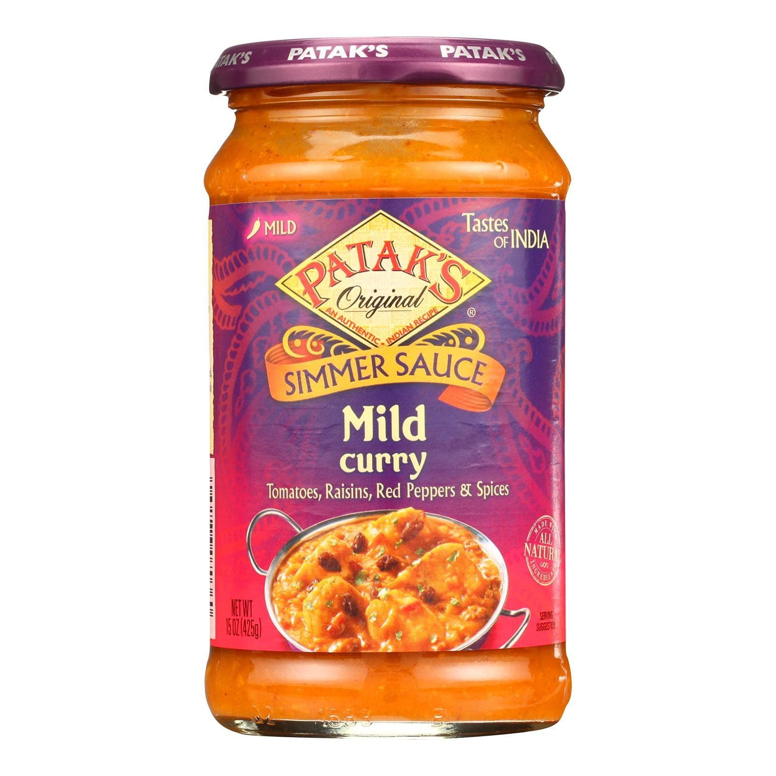 Pataks Simmer Sauce - Butter Chicken Curry - Mild - 15 oz - case of 6 ...