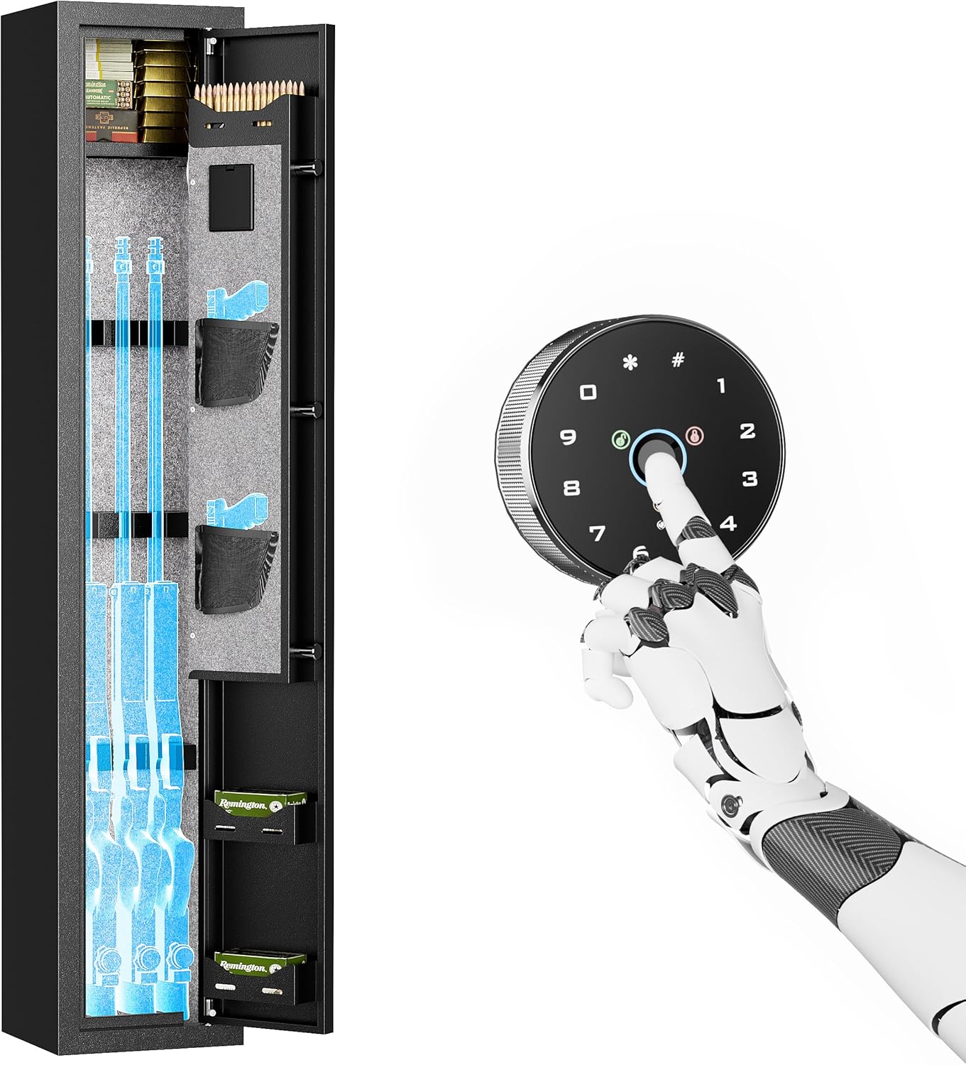 Locking Gun Cabinet , Quick Access Gun Safes for Rifles and Pistols ...