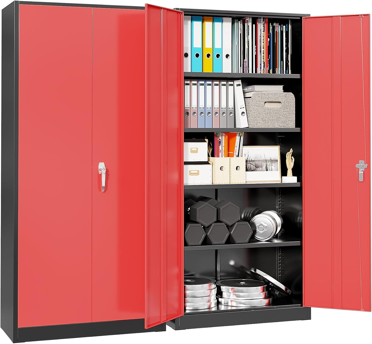 Pataku Garage Storage Cabinet 71" Metal Locking Cabinet 5-Layer with ...
