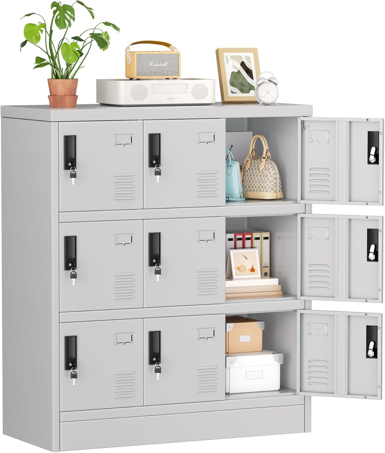 Pataku Lockers for Employees, Grey Lockers with Lockable Doors, Sports ...