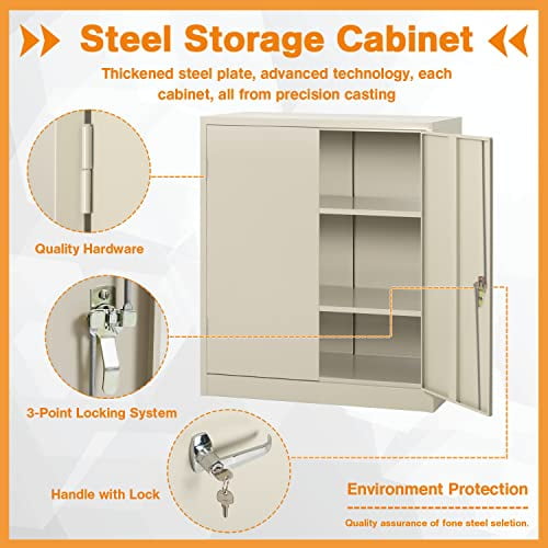 Pataku Locking Cabinet with Wheels, 74”Metal Garage Storage Cabinets ...