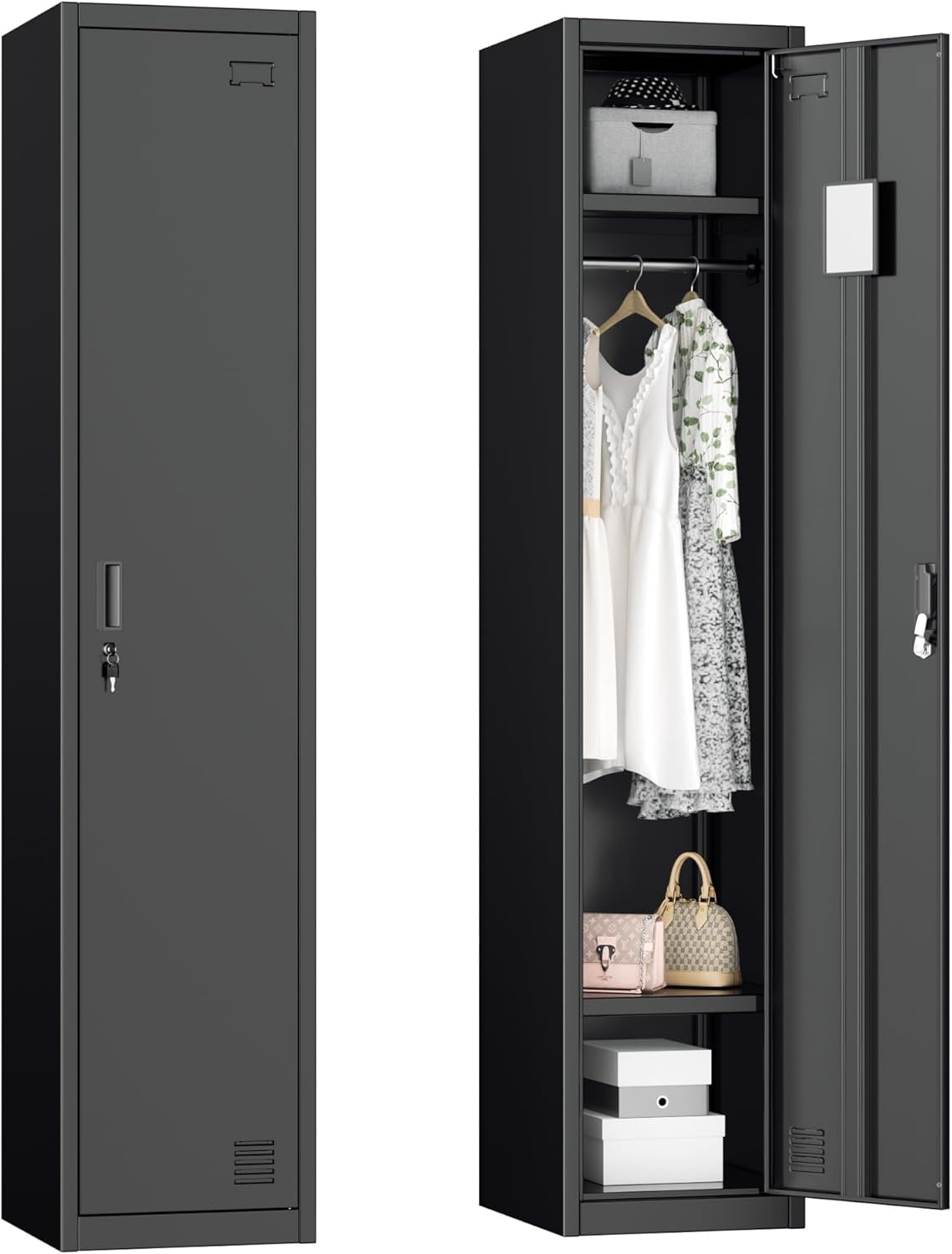 Pataku Metal Lockers for Employees, 3 Tier Storage Locker Cabinet ...
