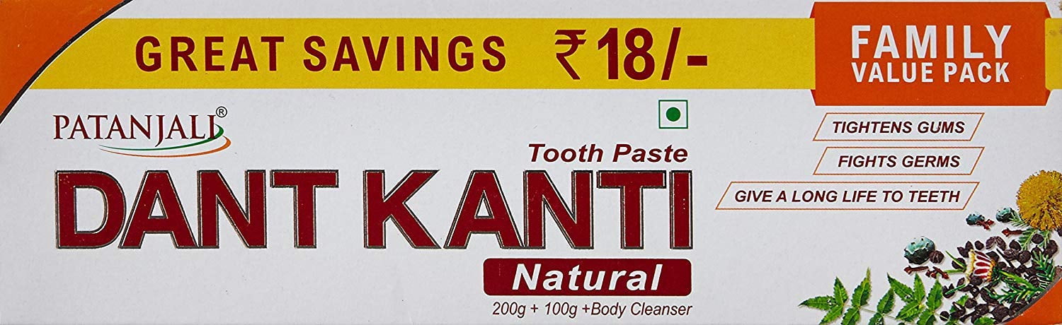 Patanjali Dant Kanti Natural Toothpaste - 200 G With Body Cleanser ...