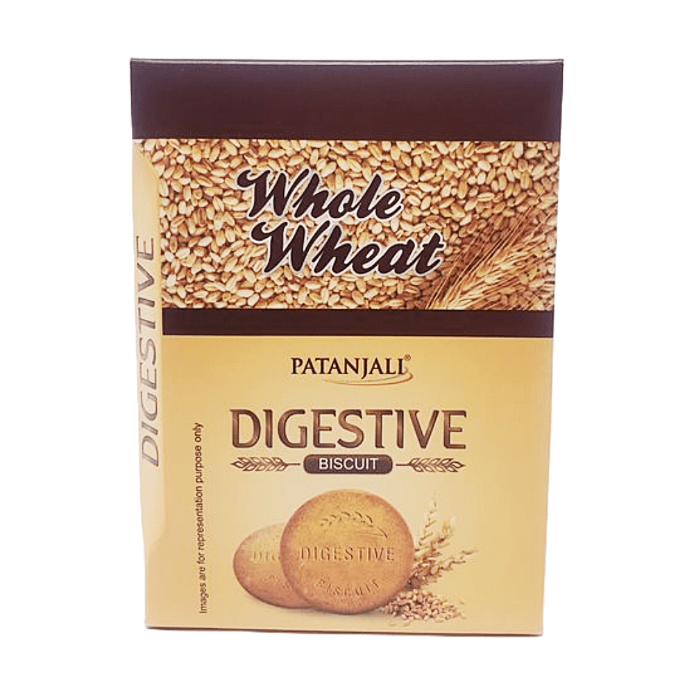 Patanjali Digestive Biscuits: Delicious & Crunchy Whole Wheat Cookies 2 x 8.8 oz (250 g ...