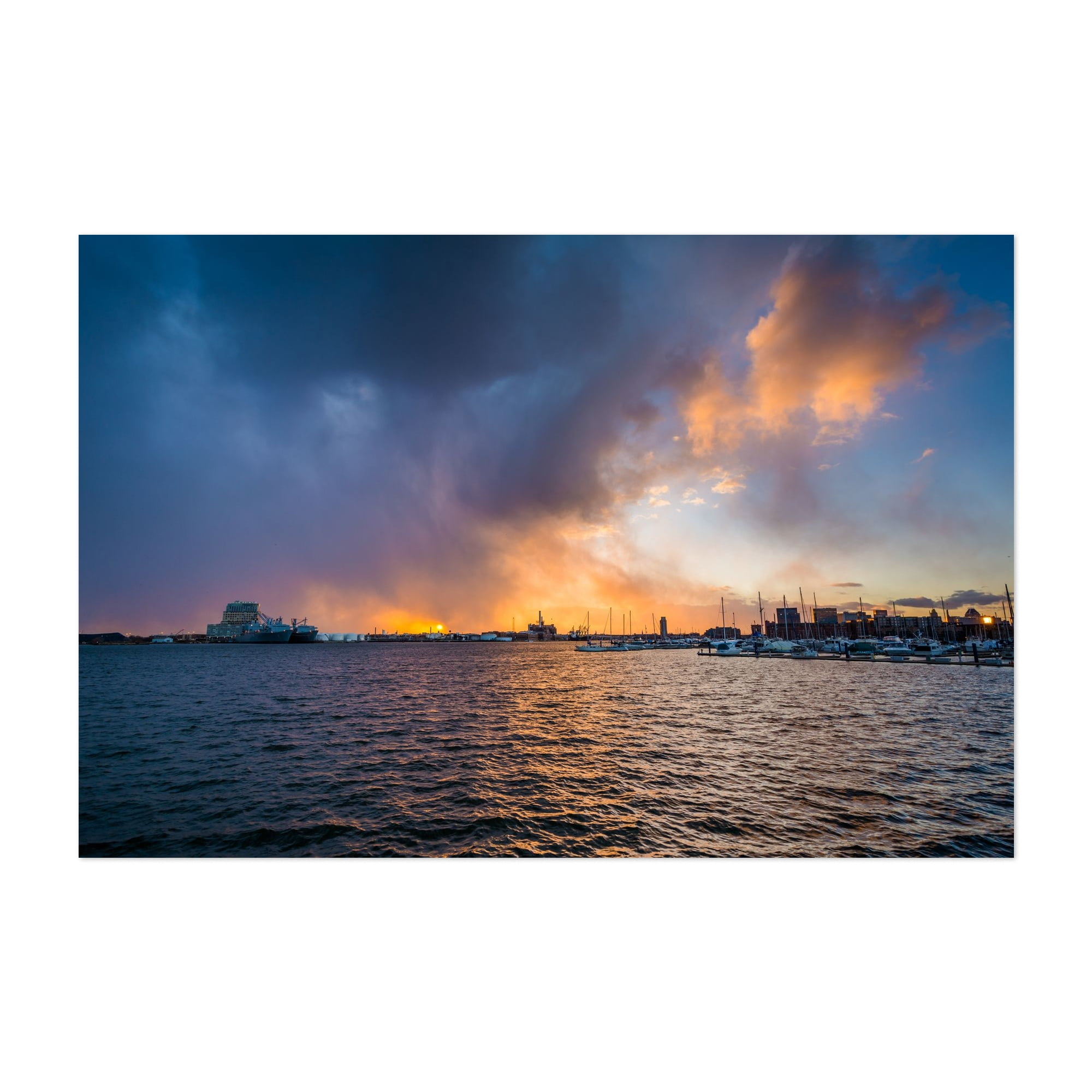 Patapsco River Sunset - Baltimore Maryland Photography Harbor Sunset ...