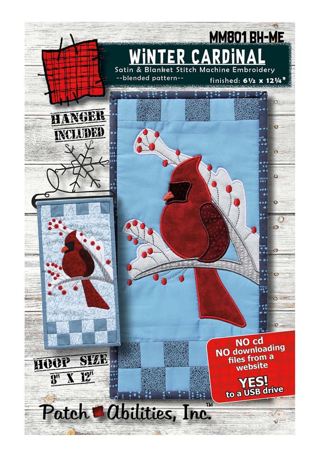 Patch Abilities Winter Cardinal Machine Embroidery Version with Buttons ... Patch Abilities Winter Cardinal Machine Embroidery Version with Buttons ...