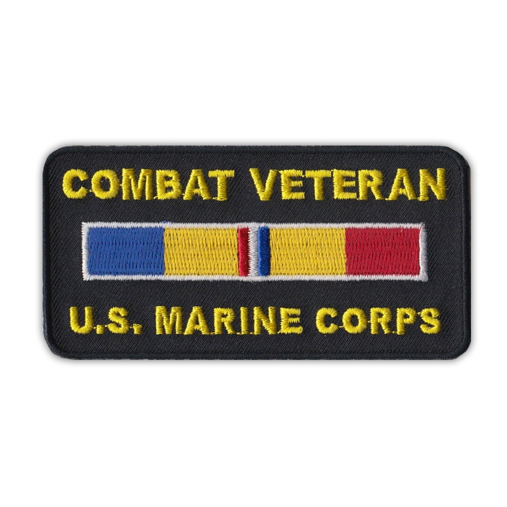 Patch, Embroidered, Combat Veteran U.S. Marine Corps, 4" x 2" - Walmart.com