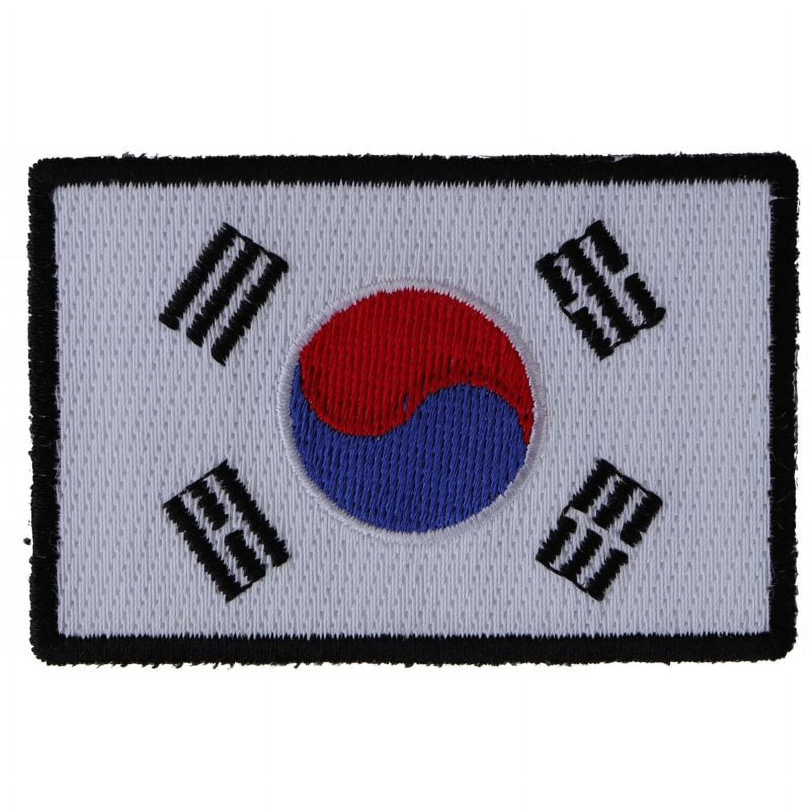 Patch, Embroidered Patch (Iron-On or Sew-On), South Korean Korea Flag Patch, 3" x 2" - Walmart.com
