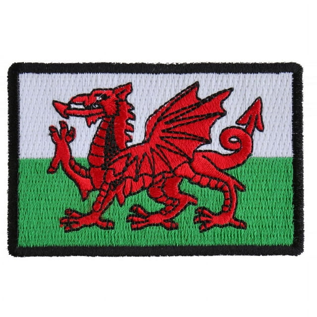 Patch, Embroidered Patch (Iron-On or Sew-On), United Kingdom Wales Flag Patch, 3" x 2" - Walmart.com