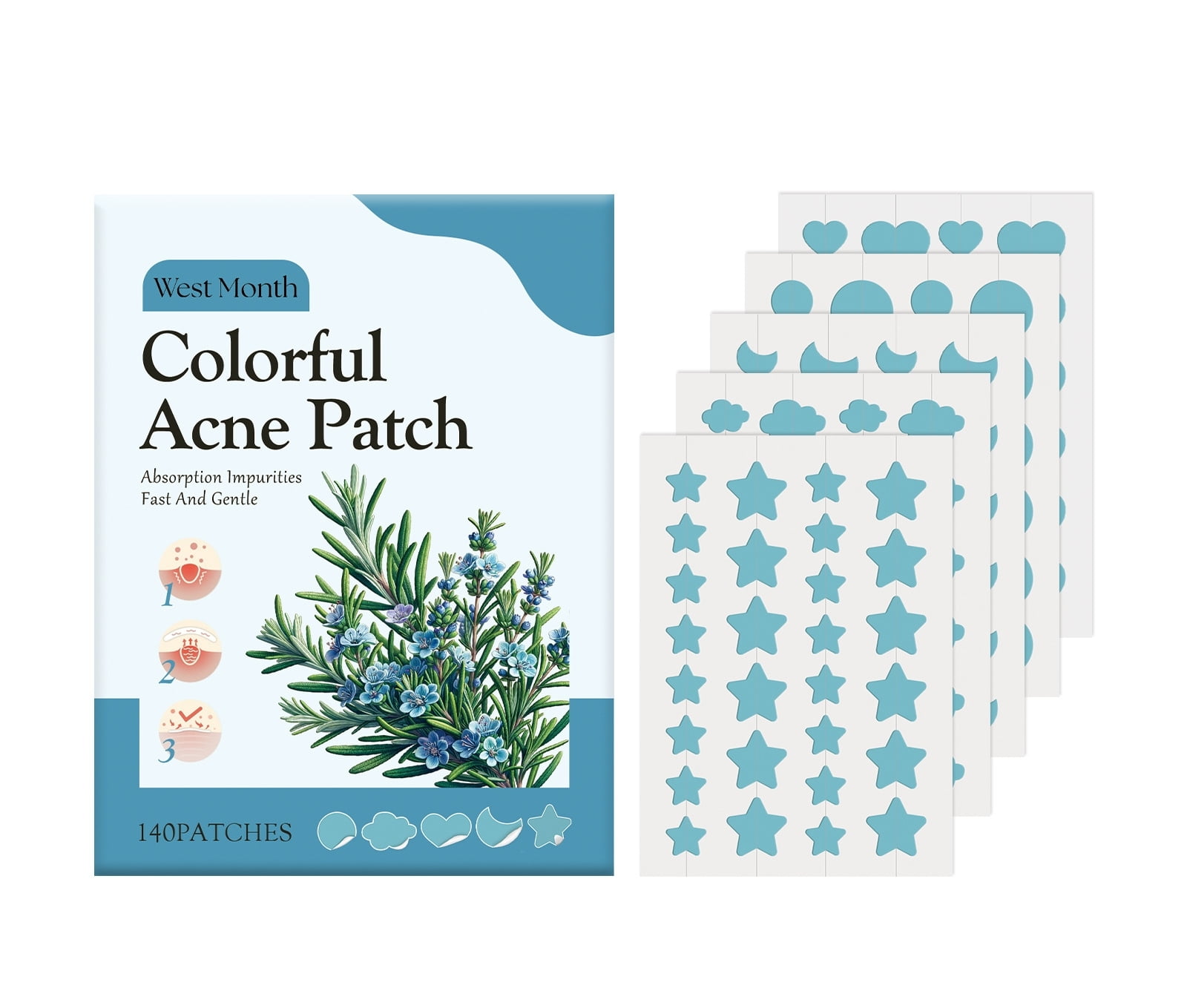 Patch Intensive 140 Patches | Oval-Shaped Hydrocolloid Pimple Patch ...