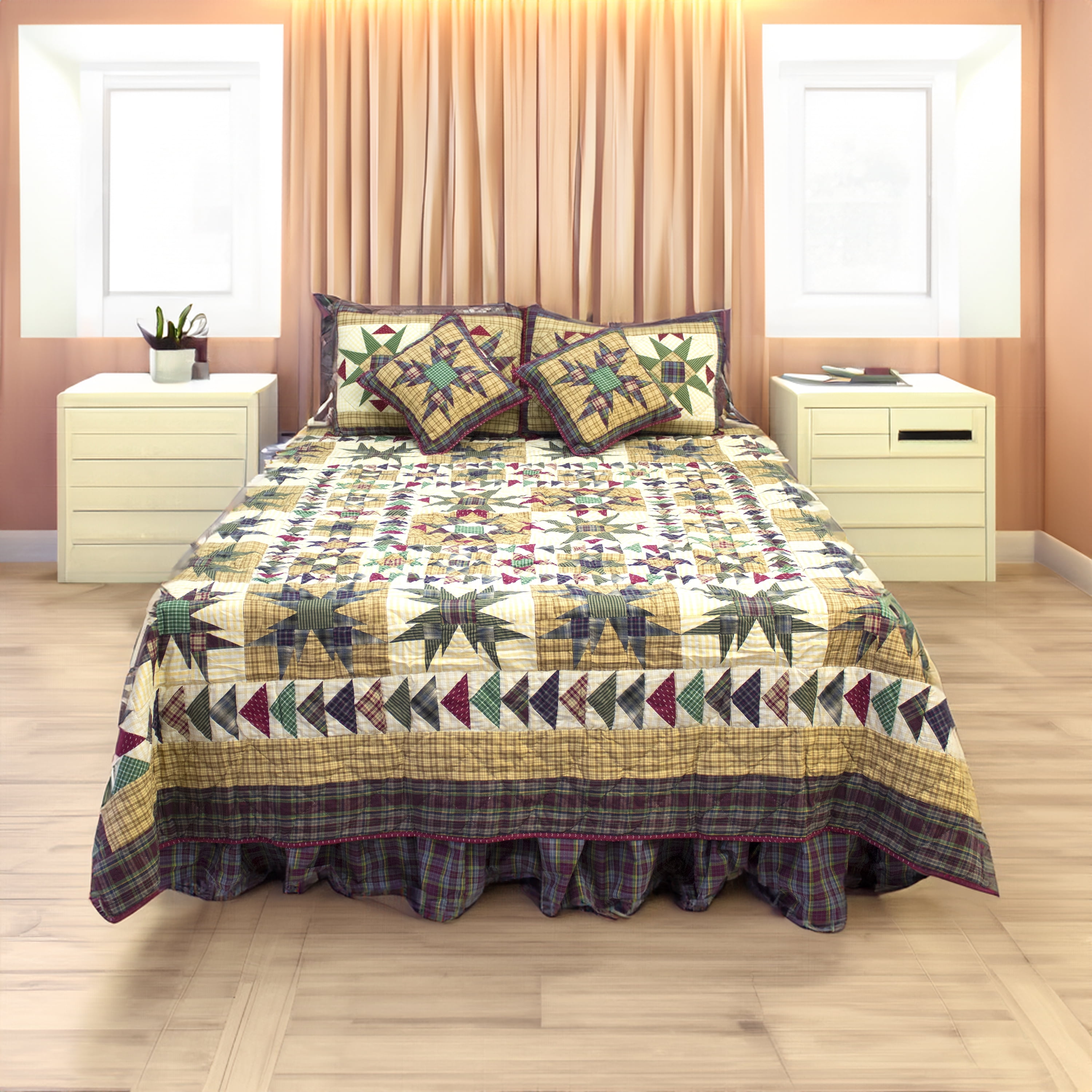 Patch Magic Quilts Blazing Stars Quilt, Hand cut and Patchwork cotton ...