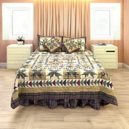 Patch Magic Quilts Pastures and Paths Quilt, Hand cut and Patchwork cotton fabric blocks - Queen ...