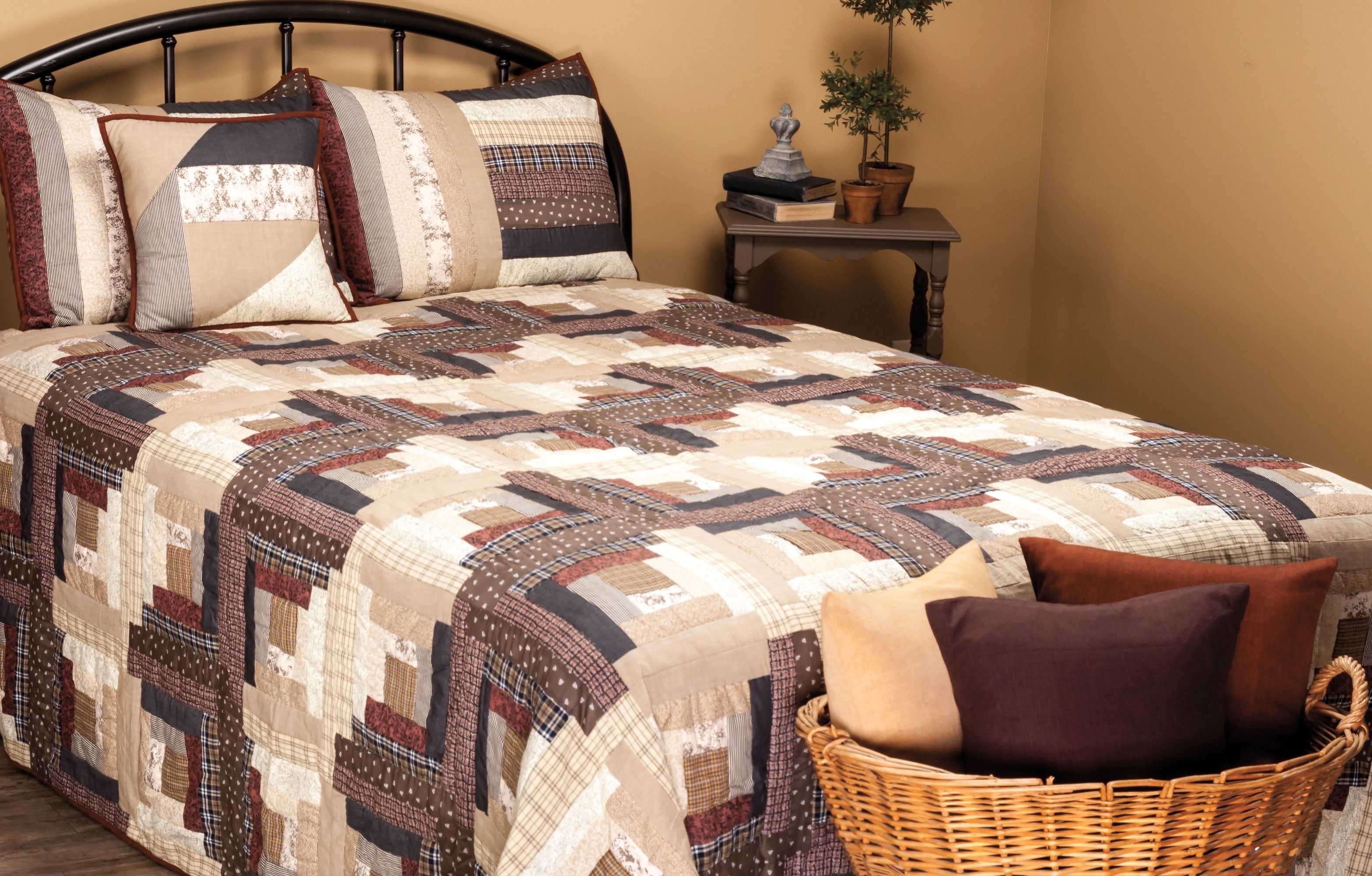 Patchmagic Express Log Cabin Vintage Quilt, Multicolor Log Cabin, 1 ...