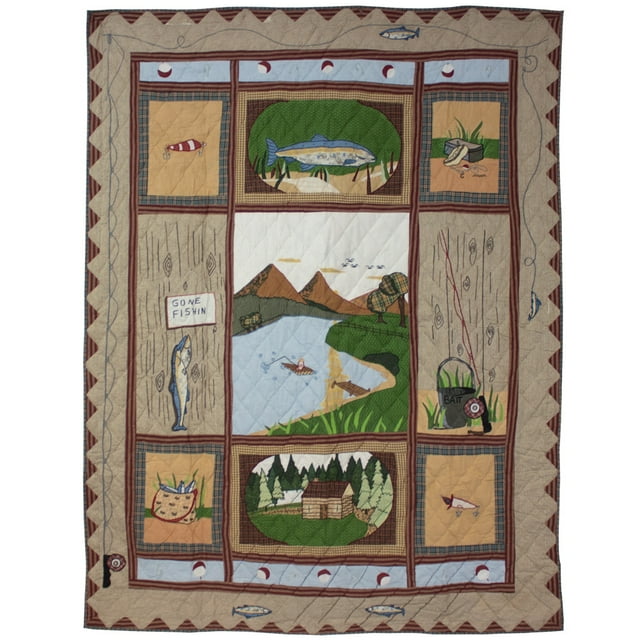 Patch Magic Quilts - Gone Fishing Super Queen Quilt 92"W x 96"L ...
