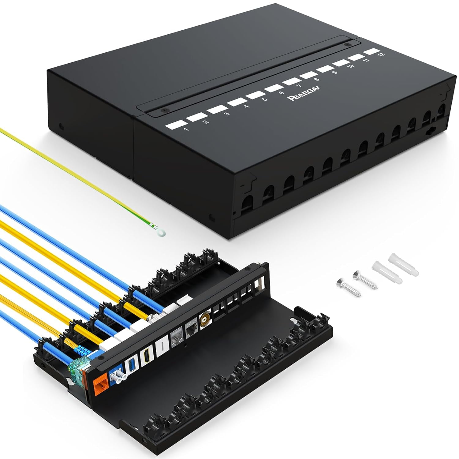 Patch Panel 12 Port Blank Network Patch Panel UTP/STP No Rust and ...