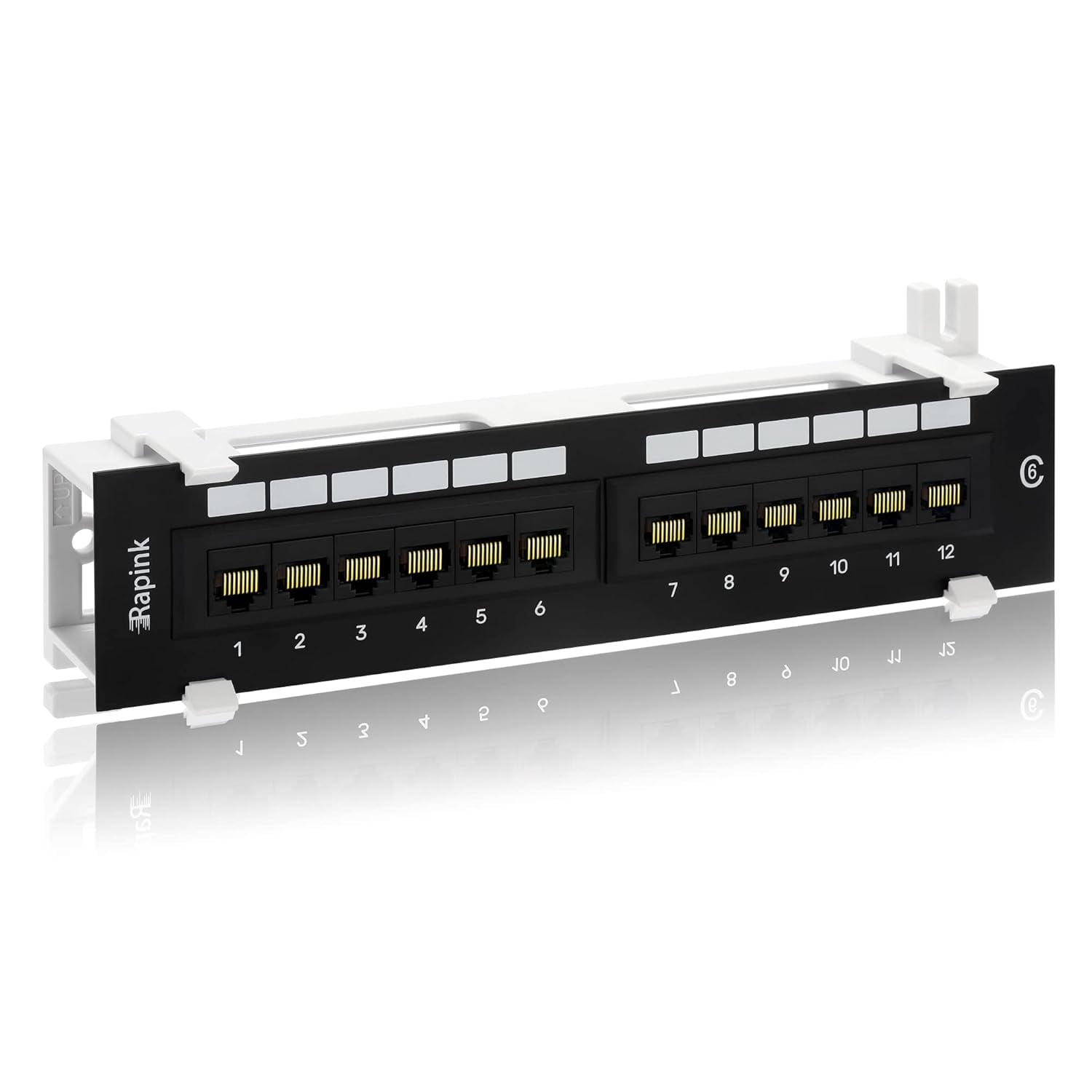 Patch Panel 12 Port Cat6 10G Support, Network Patch Panel UTP 10-Inch ...