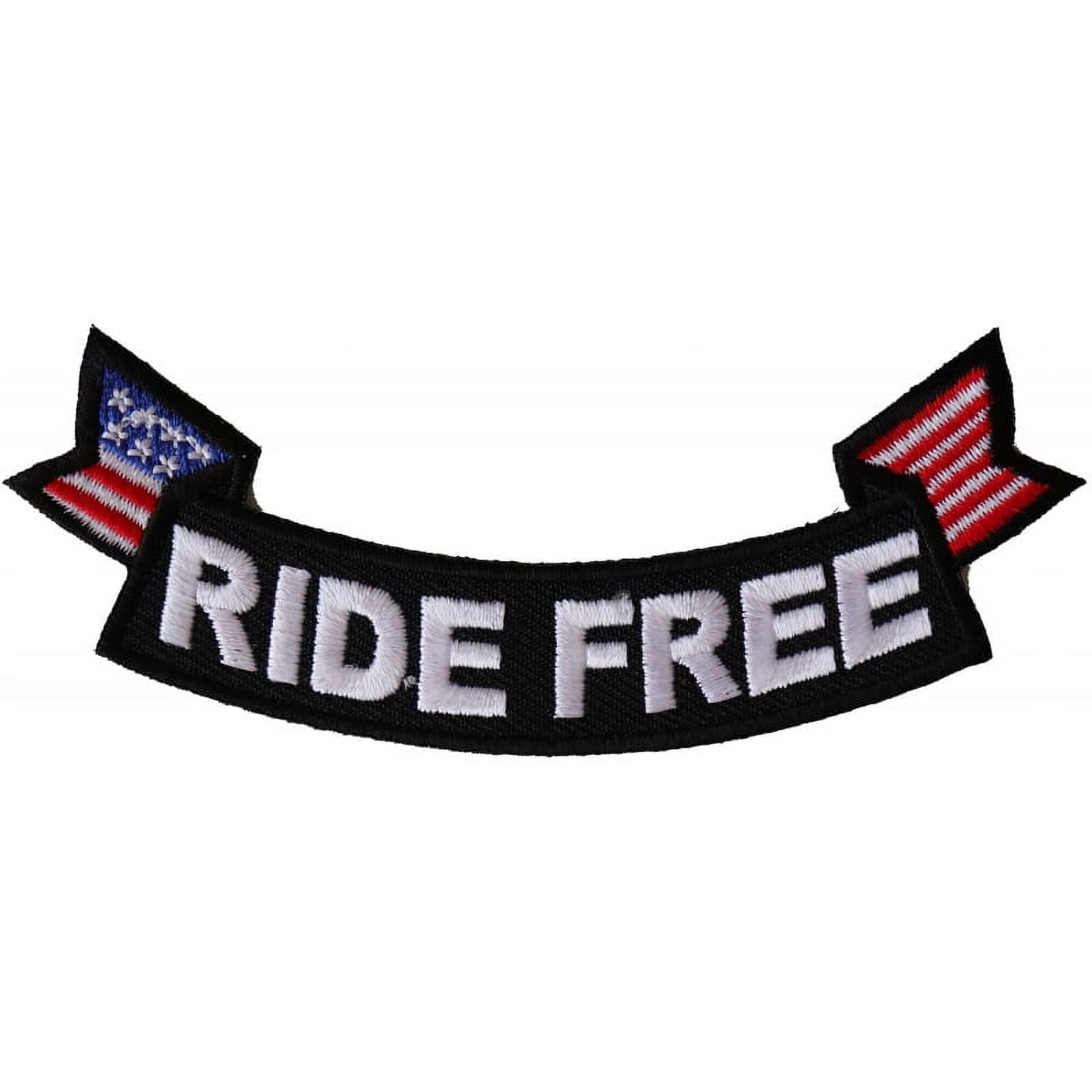 Patch, Small Embroidered Rocker (Iron-On or Sew-On), Ride Free Nomad No ...