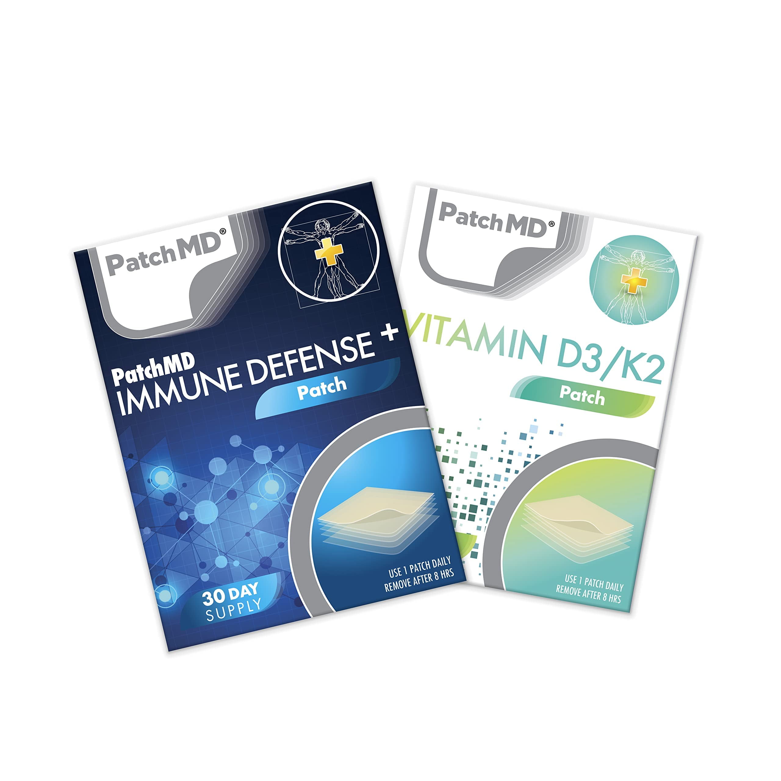 PatchMD - Winter Patch Combo Pack - Immune Defense Topical Patch & Vitamin D3/K2 Topical Patch ...