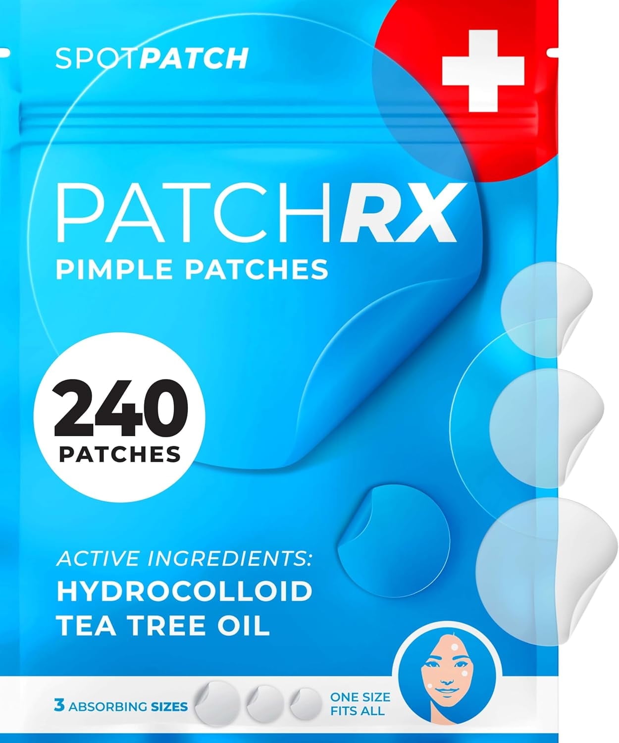 PatchRx Pimple Patches for Face (240 Patches), Hydrocolloid Acne ...