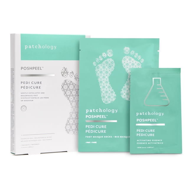 Patchology Posh Pedi Cure Skin Exfoliant Foot Mask Socks, 0.68 fl oz ...