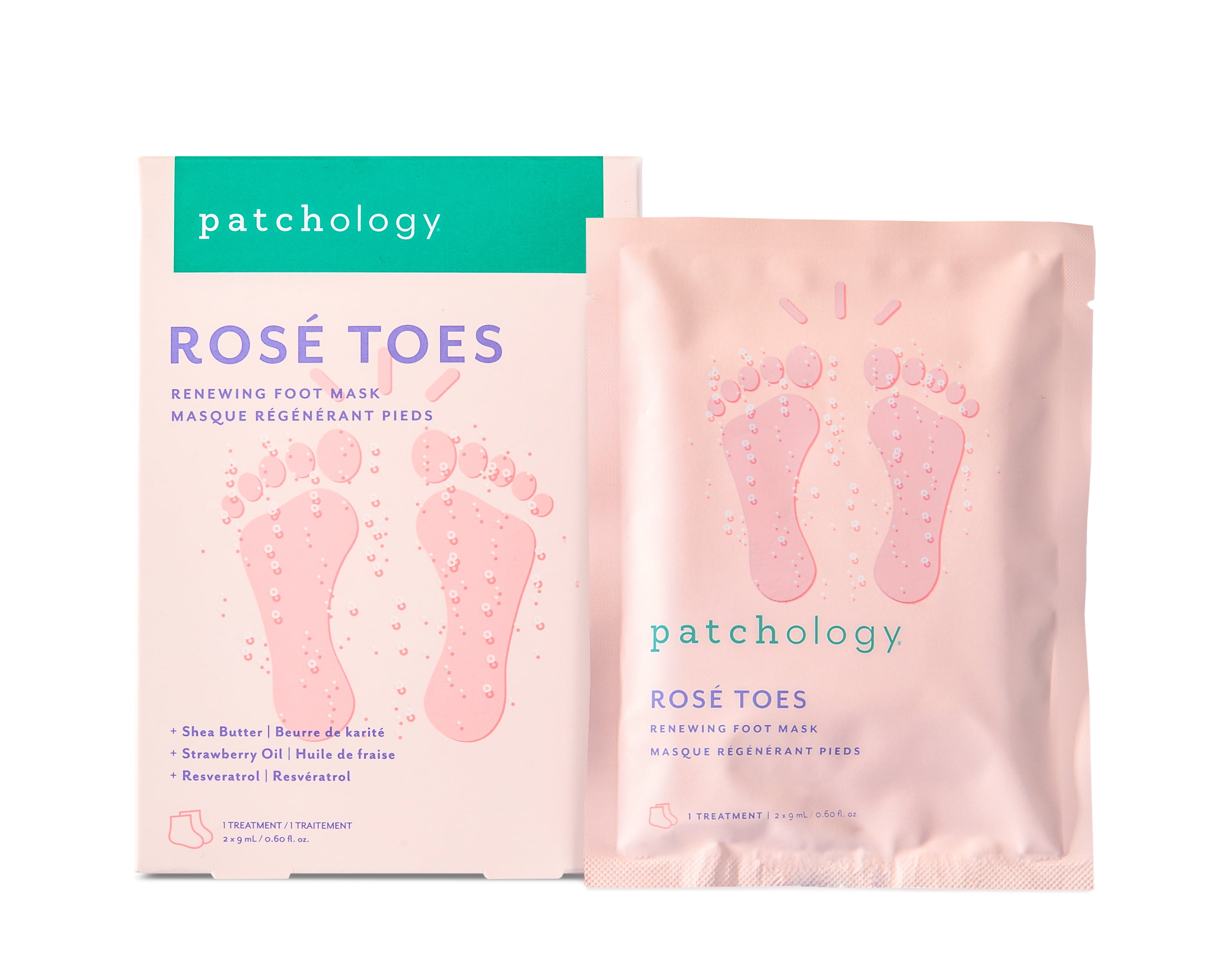 Patchology Rosé Toes-Renewing and Protecting Foot Mask Socks ...