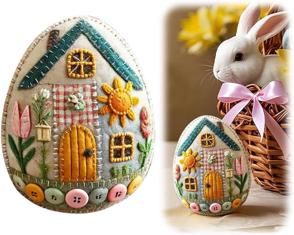 Patchwork Felt Egg House DIY Kit, 2025 New Patchwork Felt DIY Bunny House Craft Kit, Handmade ...