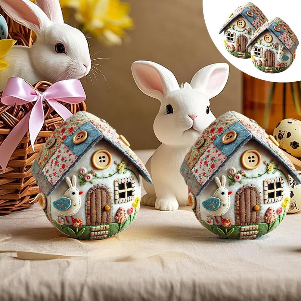 Patchwork Felt Egg House DIY Kit, 2025 New Patchwork Felt DIY Bunny House Craft Kit, Handmade ...