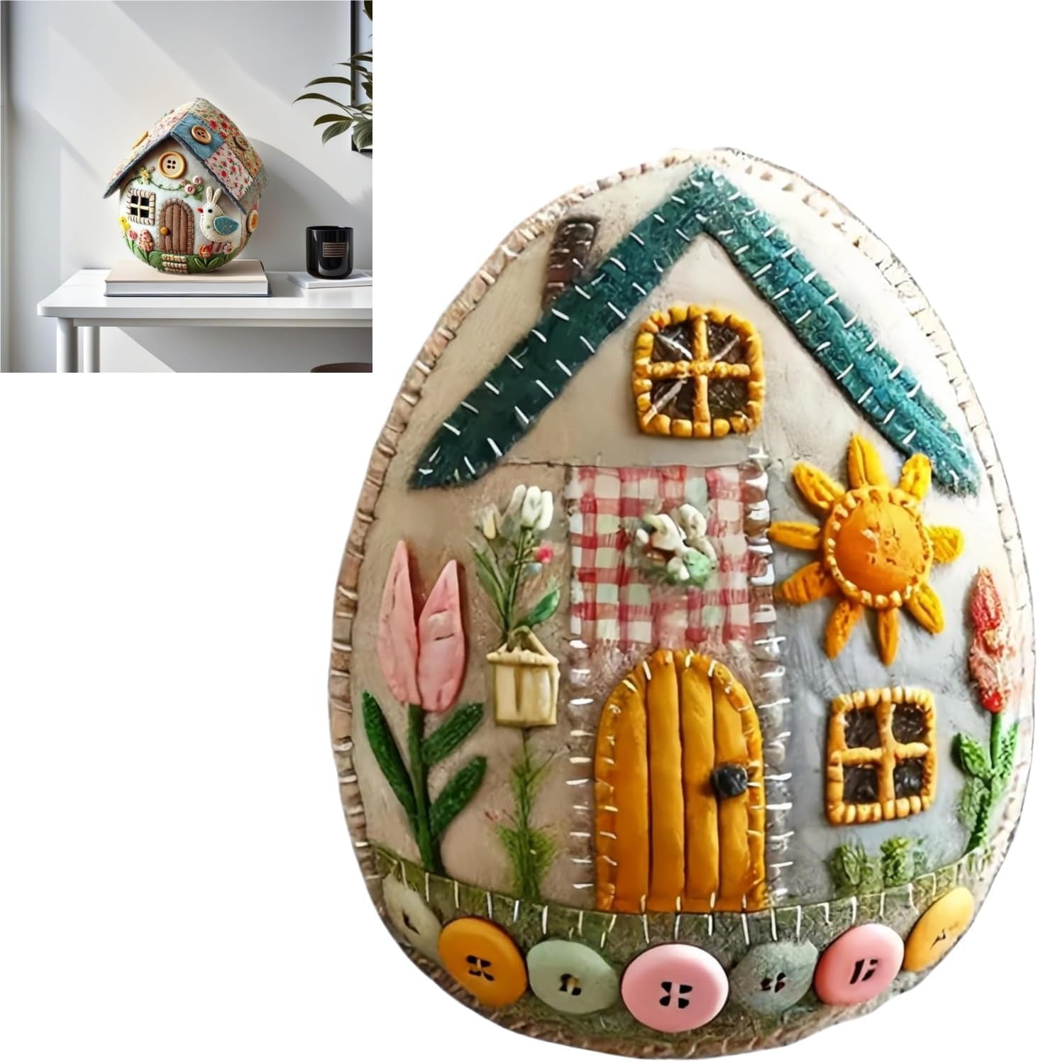 Patchwork Felt Egg House DIY Kit,Creative Patchwork Felt Easter ...