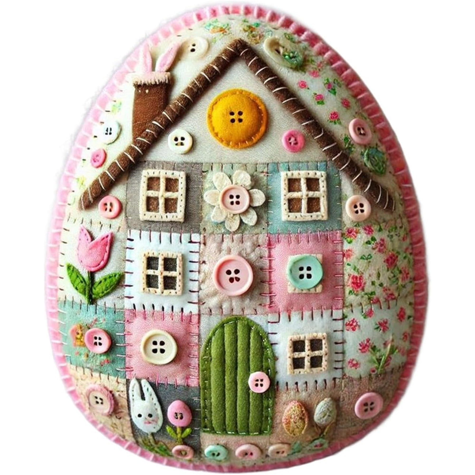 Patchwork Felt Egg House Easter Decorations, Patchwork Felt Egg House ...