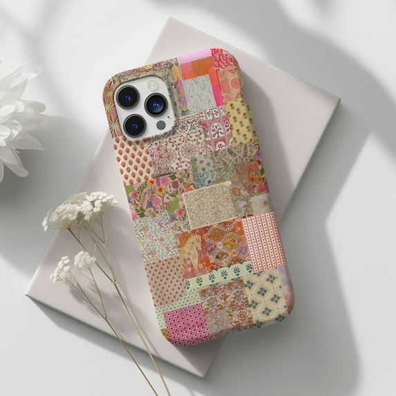 Patchwork Floral Preppy Collage Art Case for iPhone 17 through 11 Pro ...
