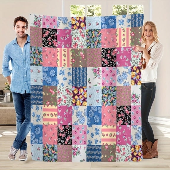 Patchwork Floral Quilt Blanket for Bed And Living Room - Walmart.com