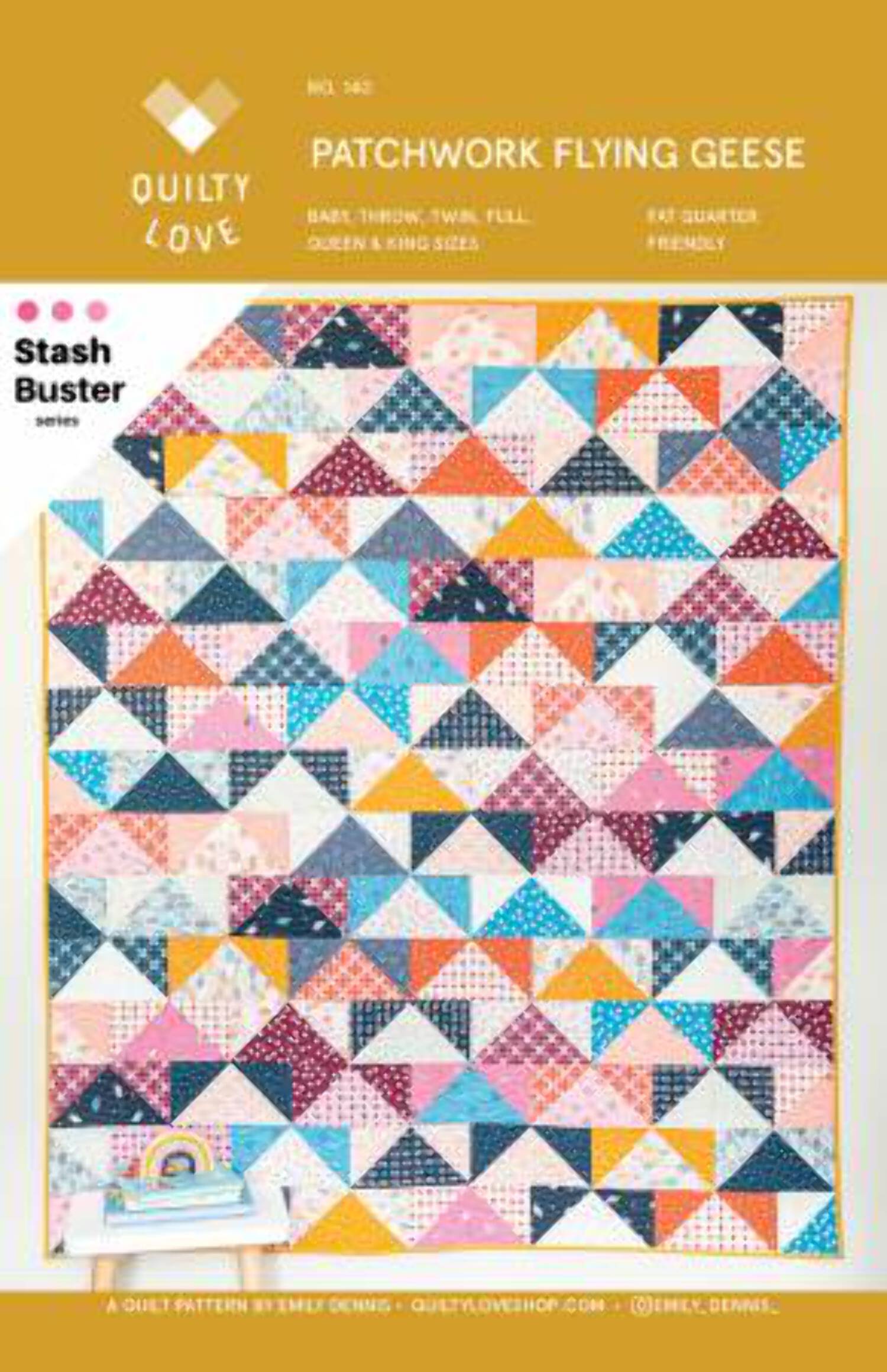 Patchwork Flying Geese Quilt Pattern - Walmart.com