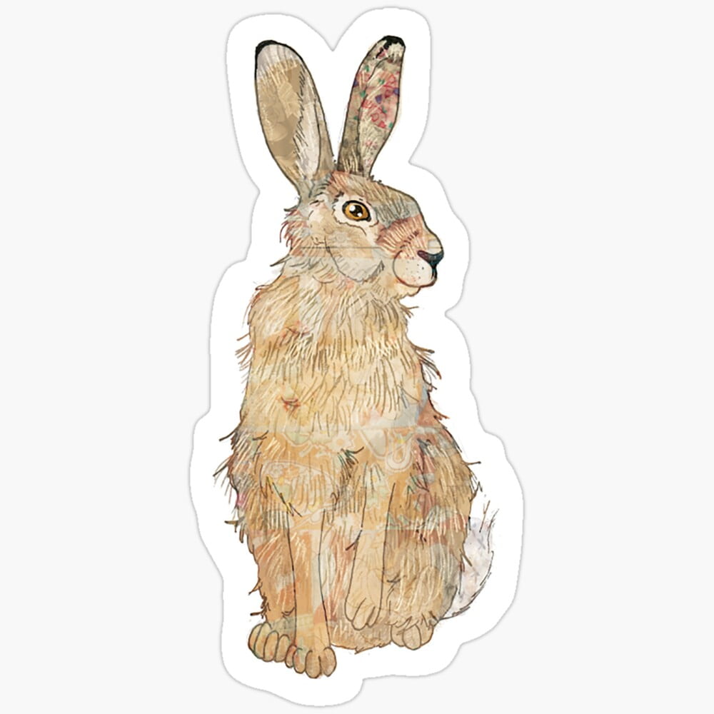 Patchwork Hare Sticker Phone Decal Water Bottle Stickers Car Decals ...