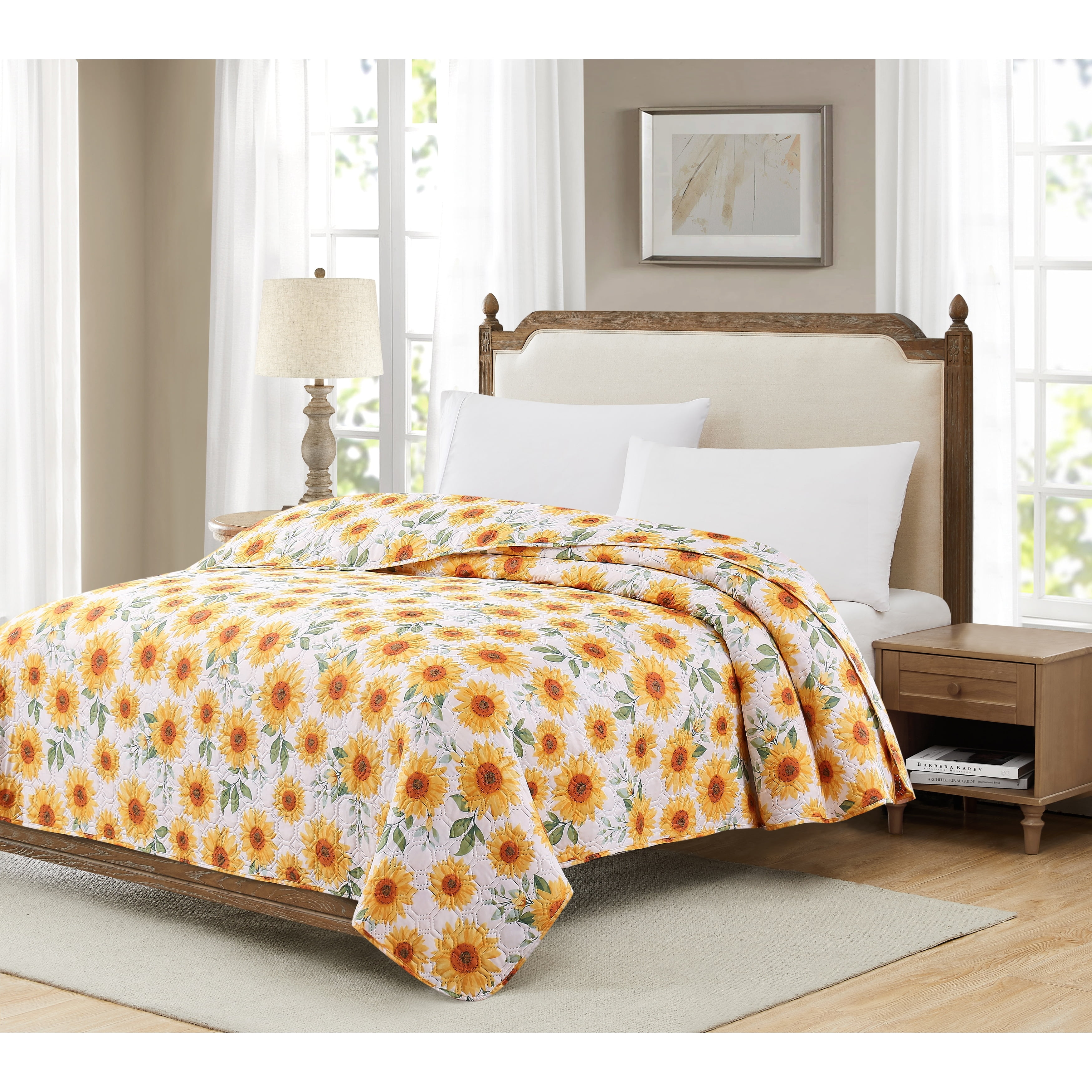 Patchwork Harvest Plaid Leaves Lodge Sunflowers Quilts Sunflower Field ...