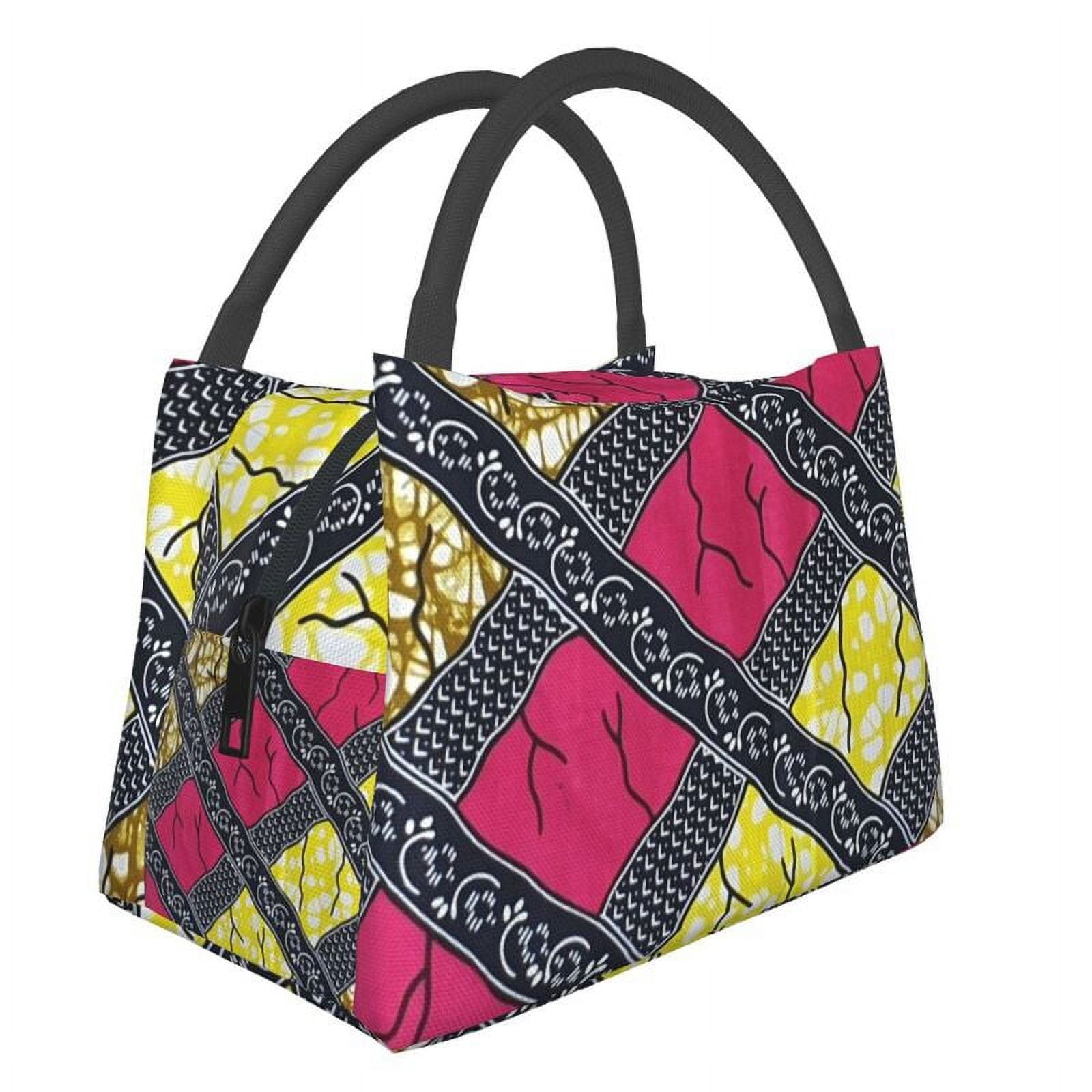 Patchwork Kitenge Ankara Nigeria Insulated Lunch Bags for Women African Style Design Print ...