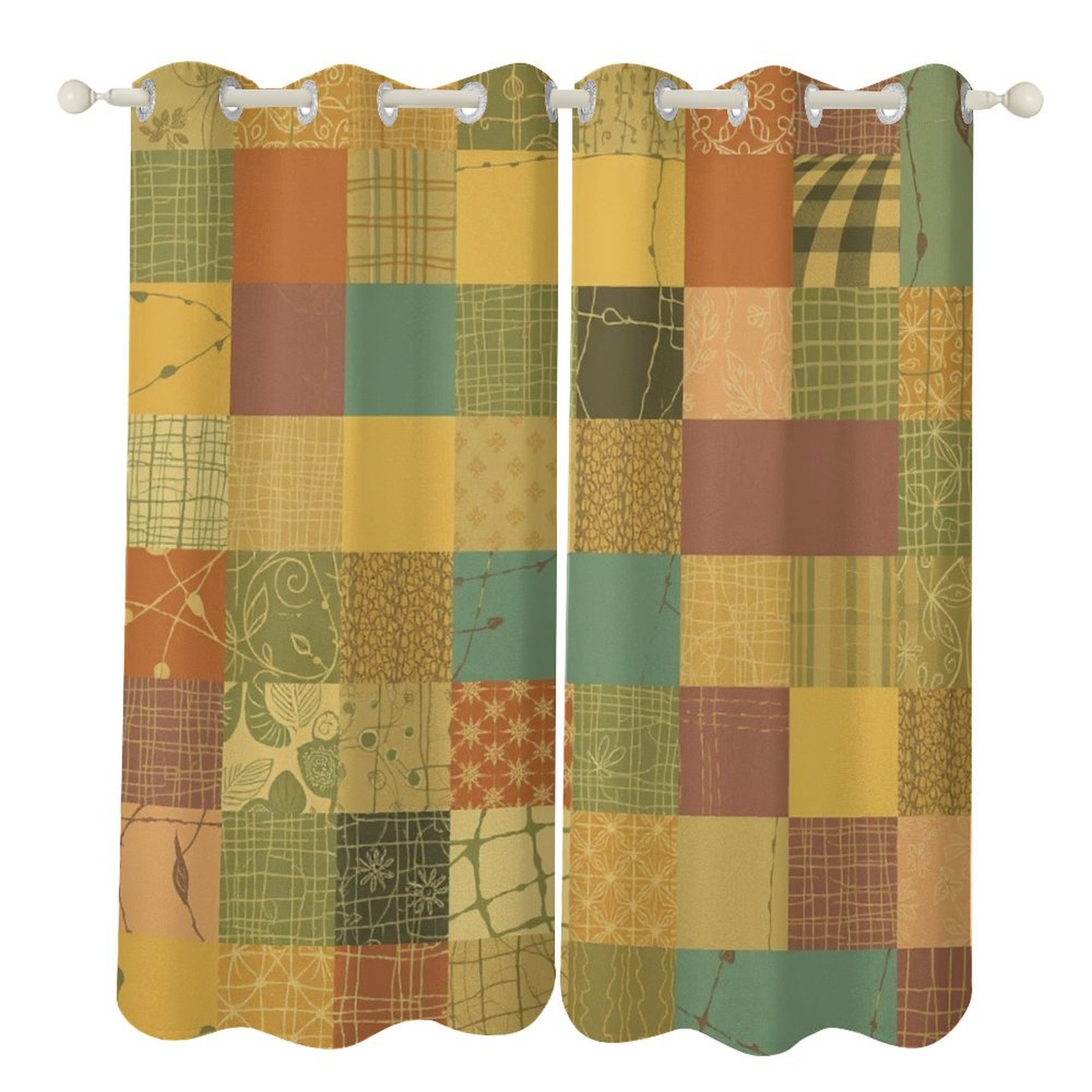 Patchwork Print Curtain for Living Room Bedroom Set Design High Quality ...