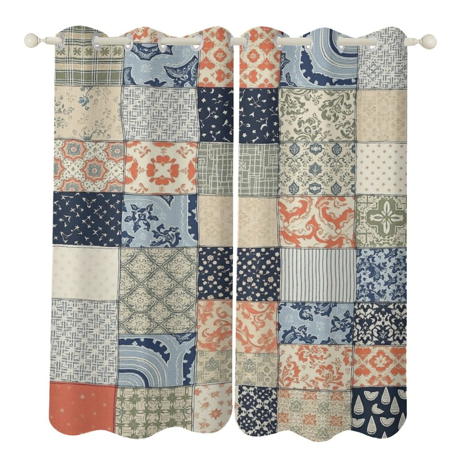 Patchwork Print Curtains for Bedroom Living Room Drapes Kitchen ...