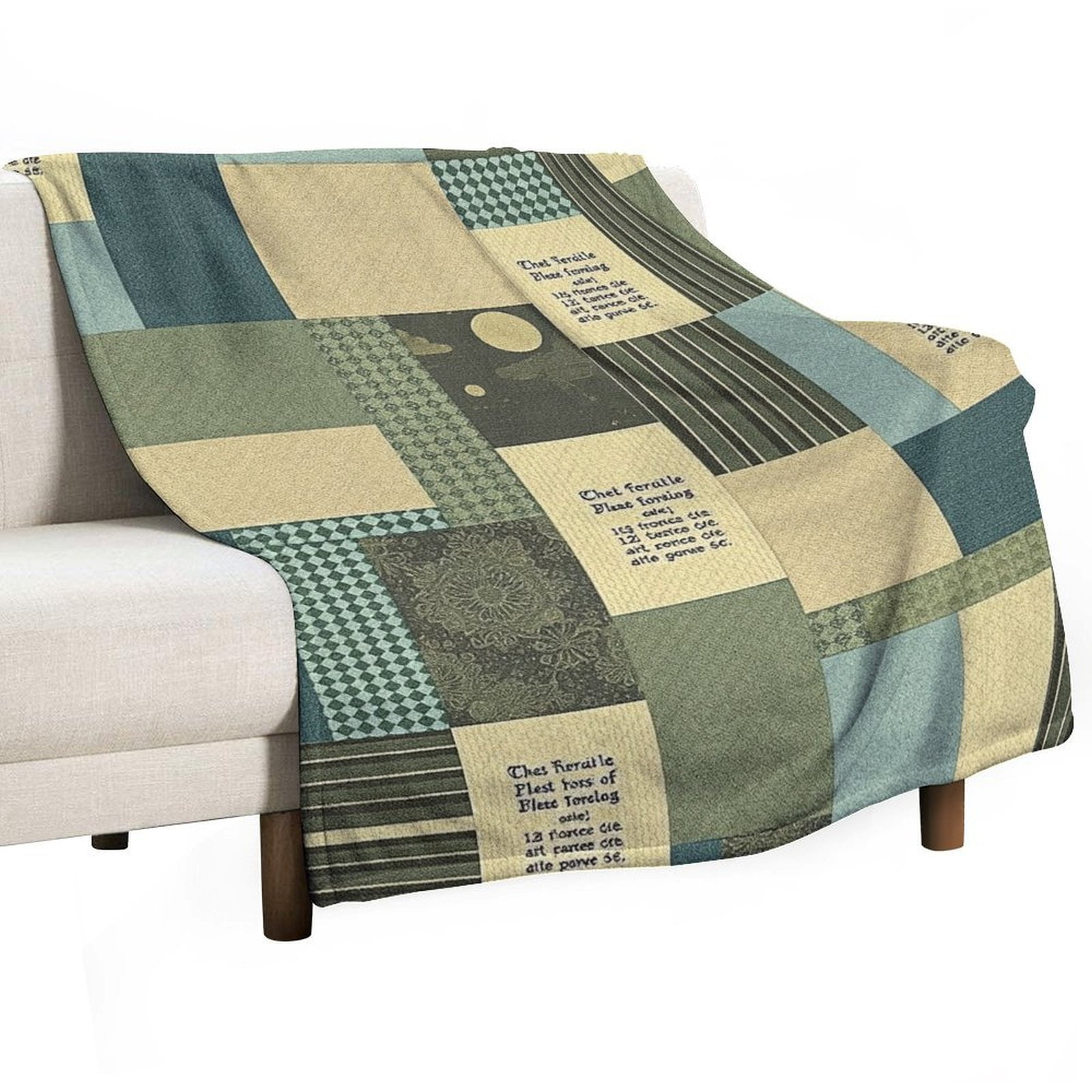 Patchwork Print Throw Blanket for Sofa Luxury Home Interior Blankets ...